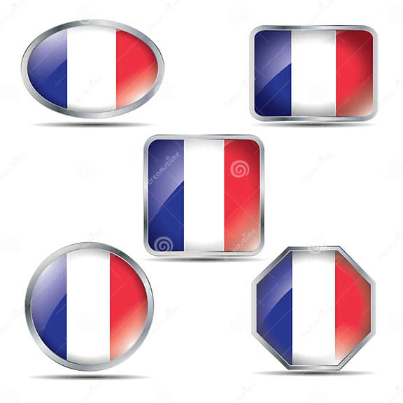 France Flag Buttons. Vector Illustration Decorative Design Stock Vector ...