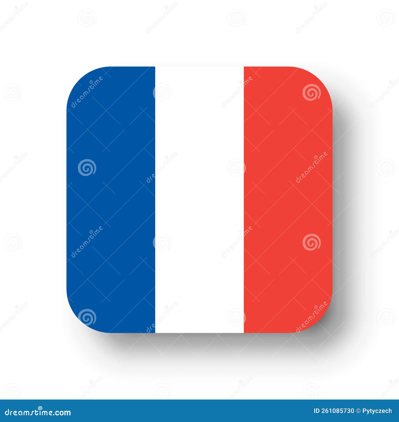 Rounded Square Vector Flag of France Stock Vector - Illustration of ...