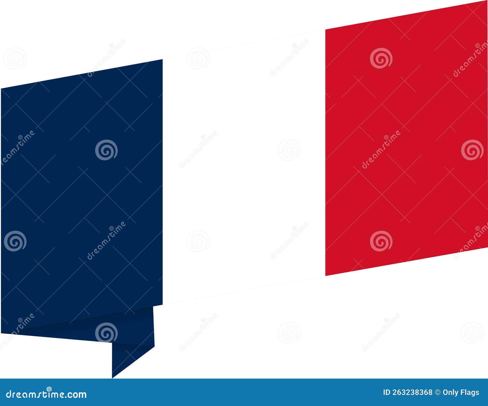 France Flag Flying on White Background Stock Vector - Illustration of ...