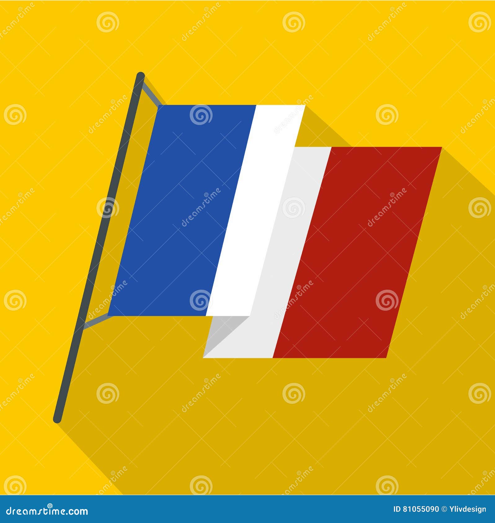 France Flag Icon, Flat Style Stock Vector - Illustration of national ...