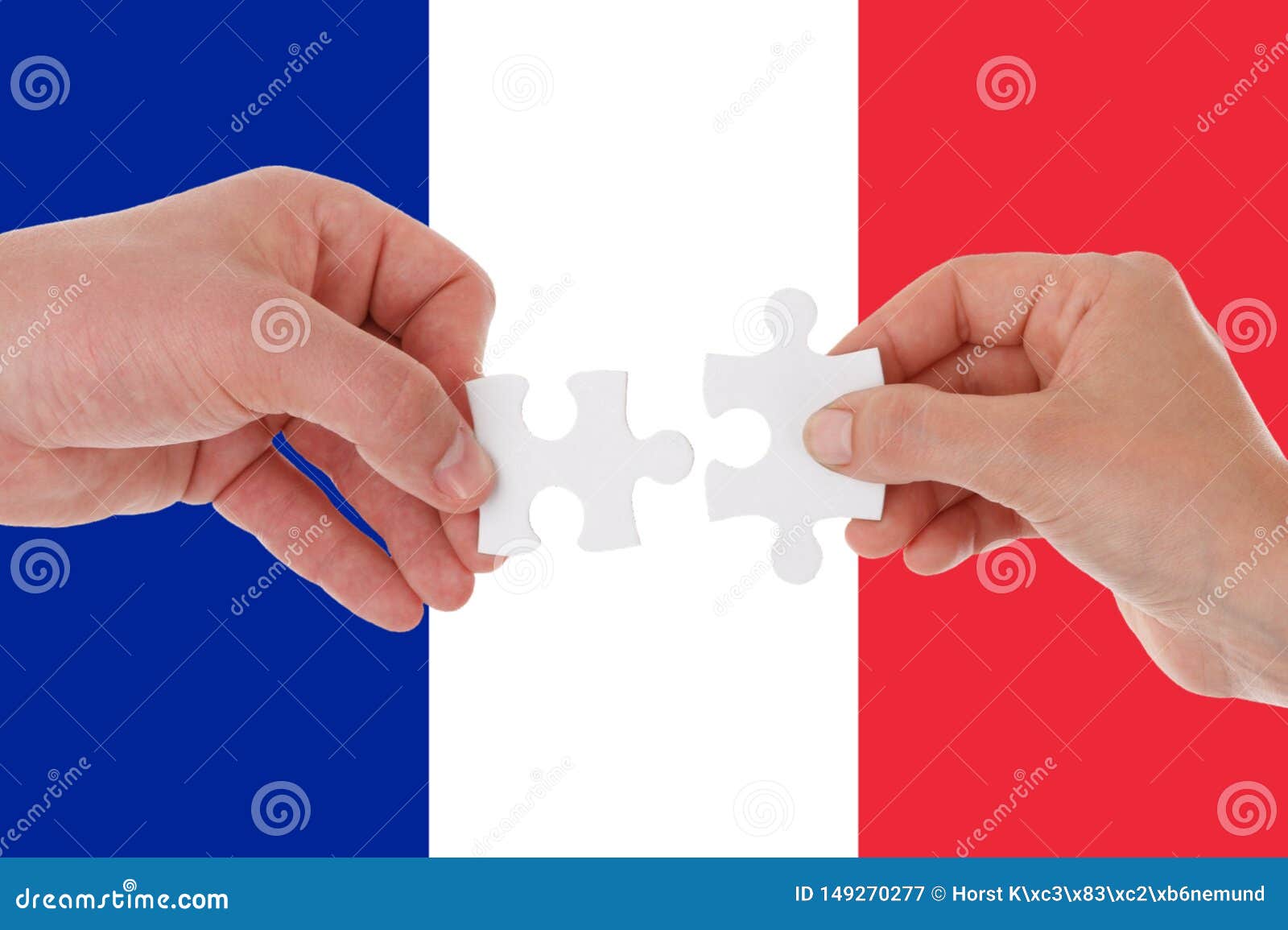 France Flag, Intergration of a Multicultural Group of Young People ...