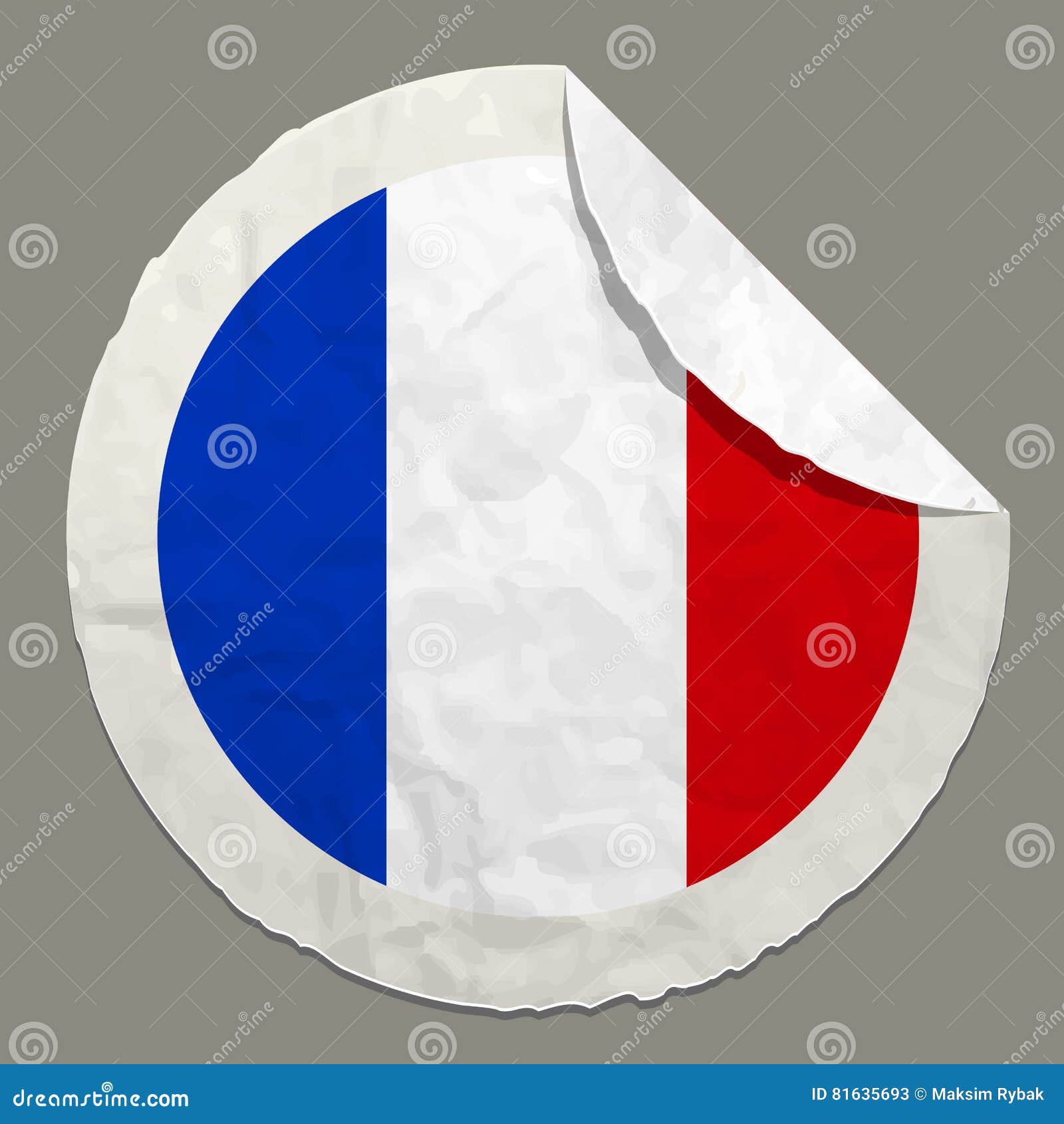 France Flag on a Paper Label Stock Vector - Illustration of currency ...