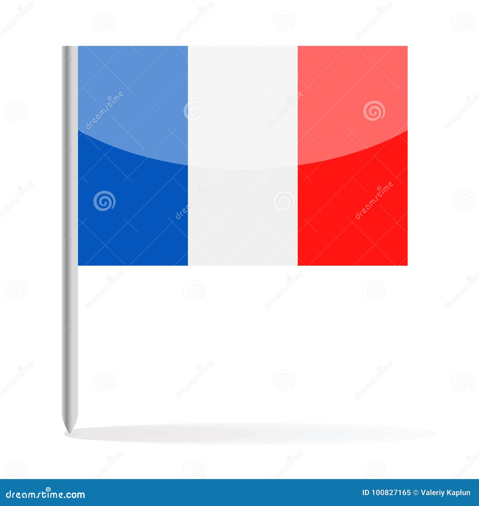 France Flag Pin Vector Icon Stock Illustration - Illustration of europe ...