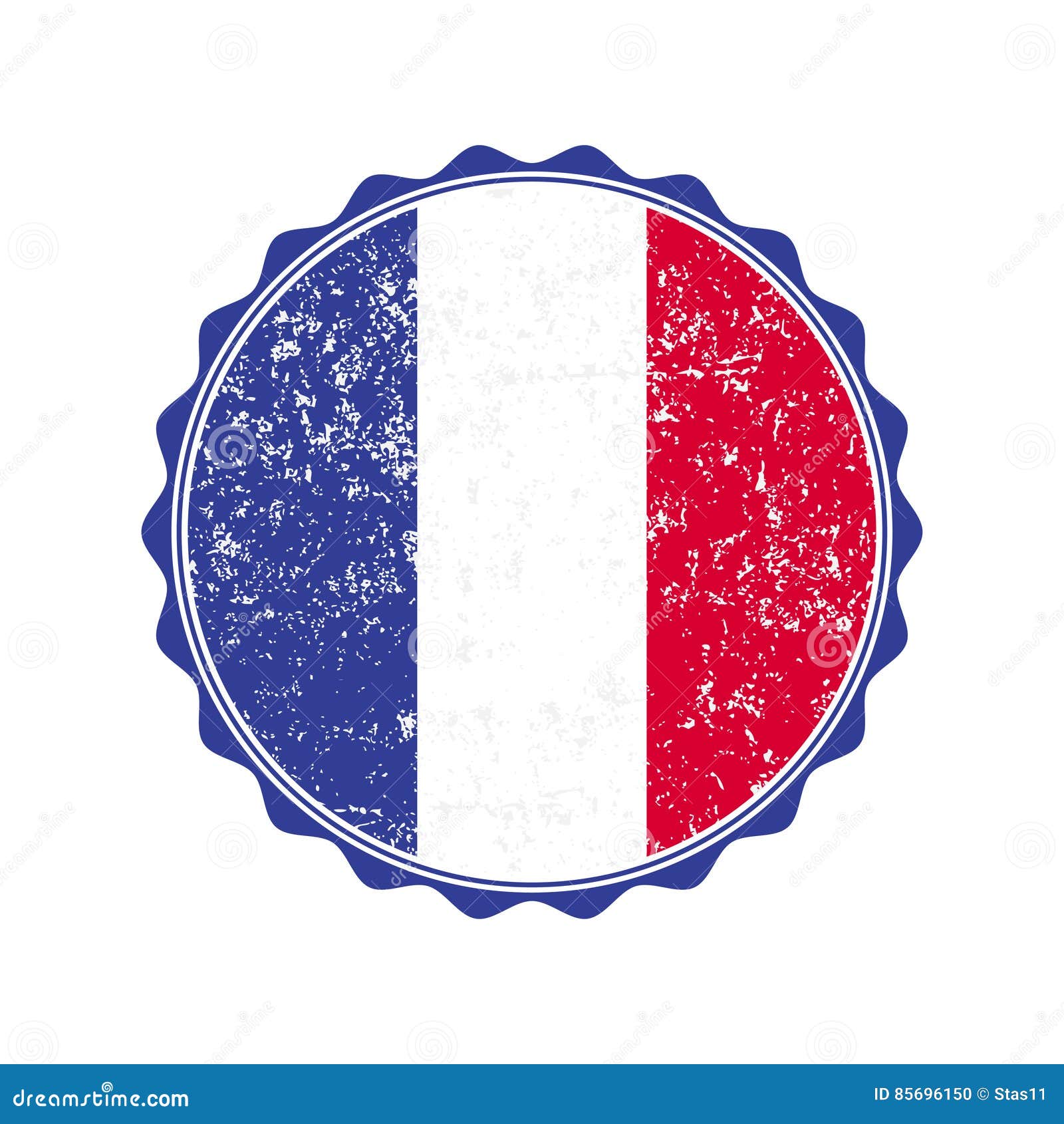 France Flag Stamp with Grunge. Vector Illustration Stock Vector ...