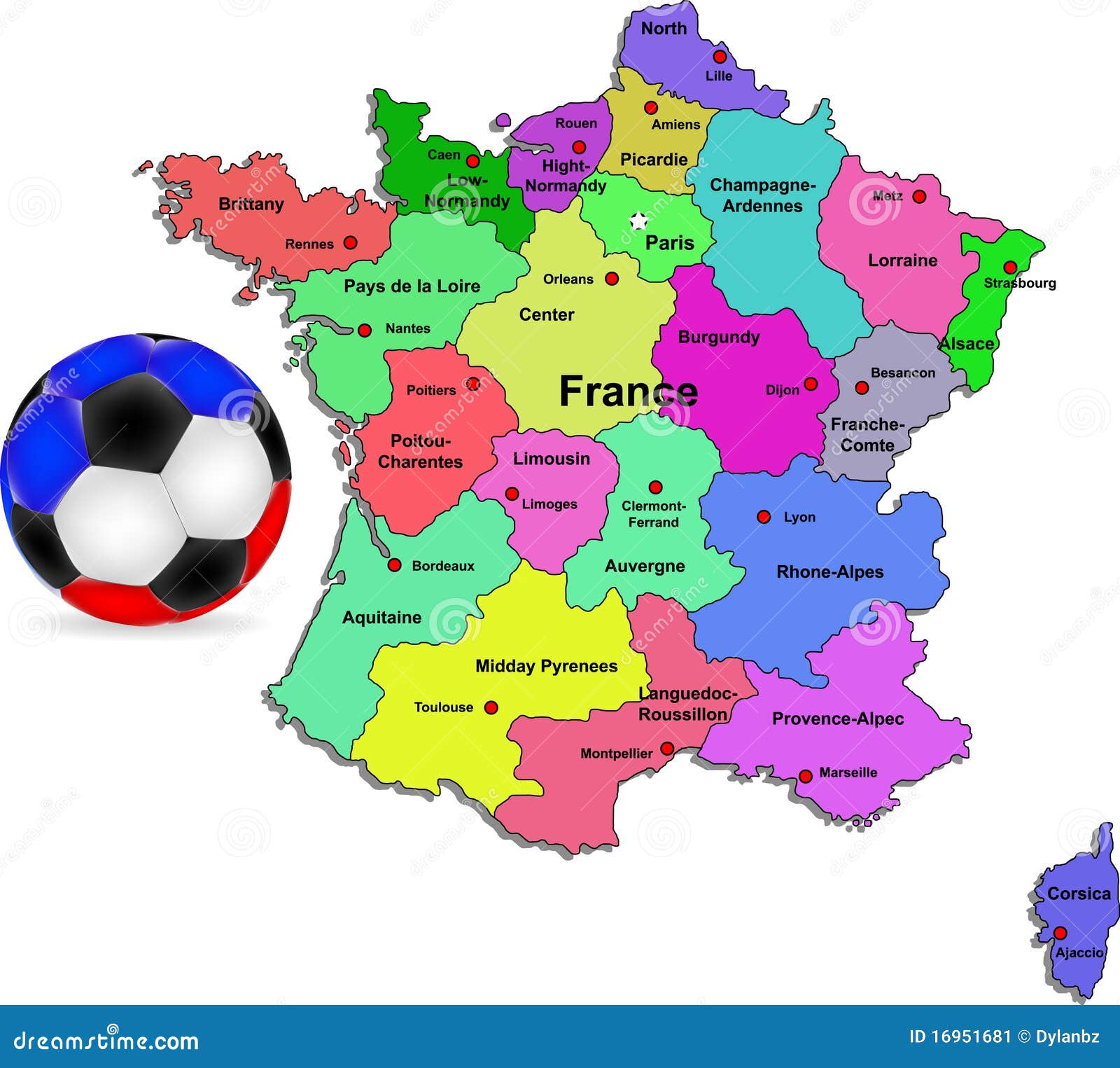 France Football Team Lineup On Soccer Field For European Football ...