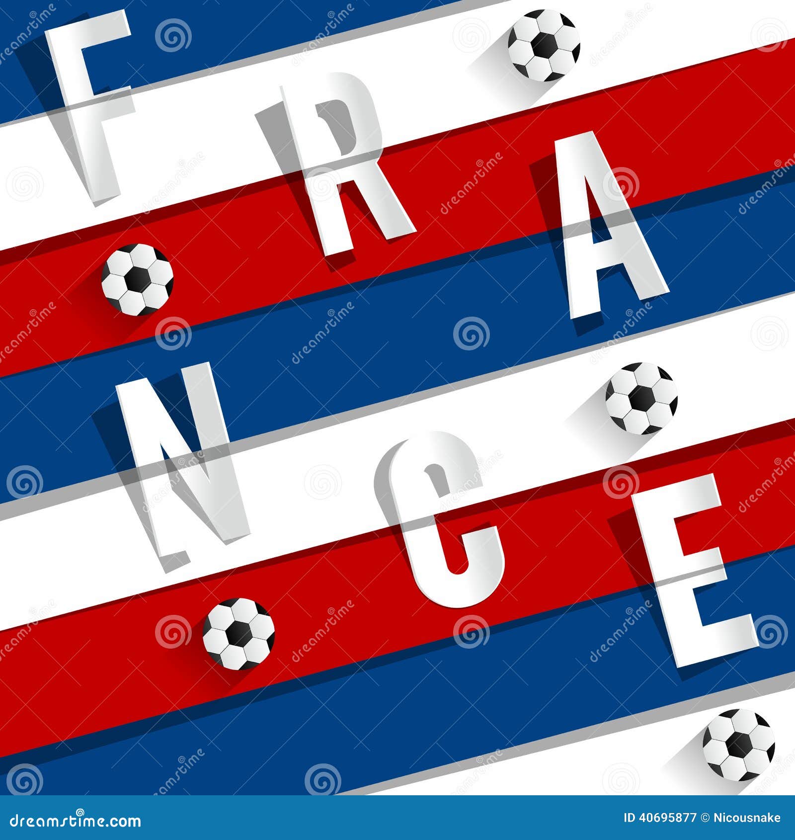 France Football 2016. Soccer Ball With French Flag Colors And The ...