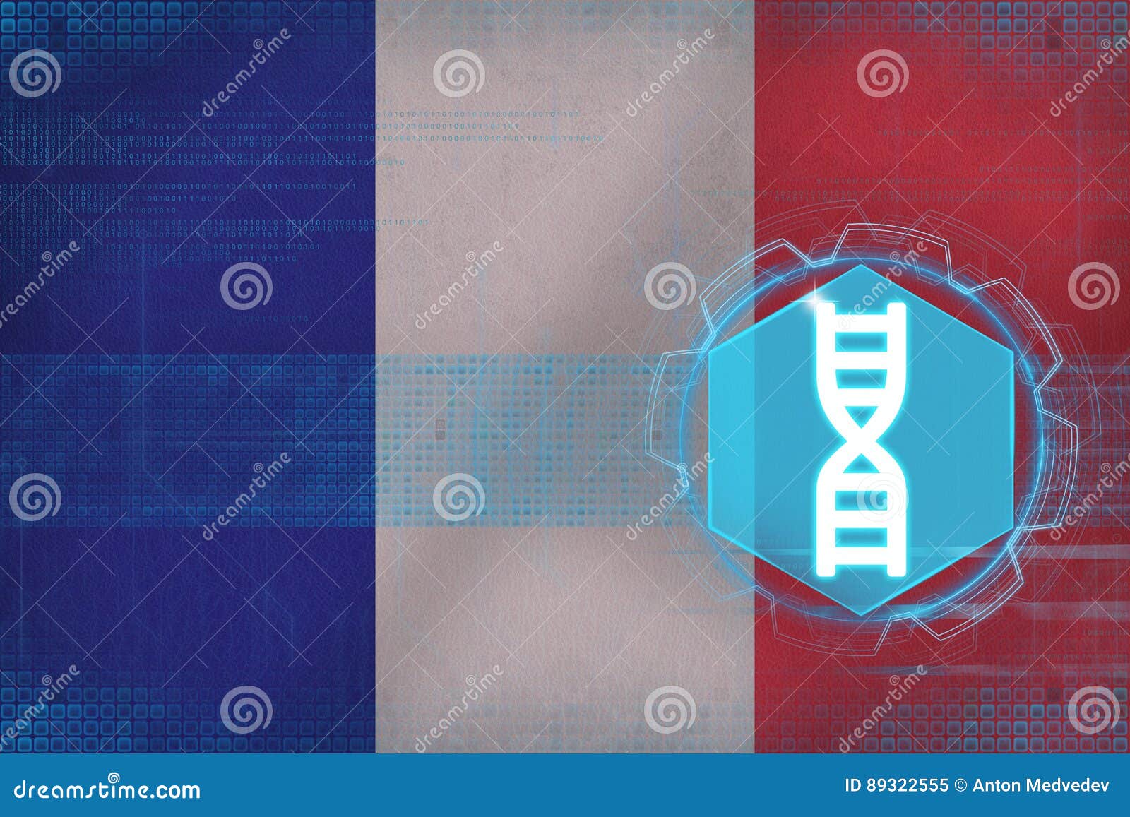 France Gene Engineering. DNA Concept. Stock Illustration - Illustration ...