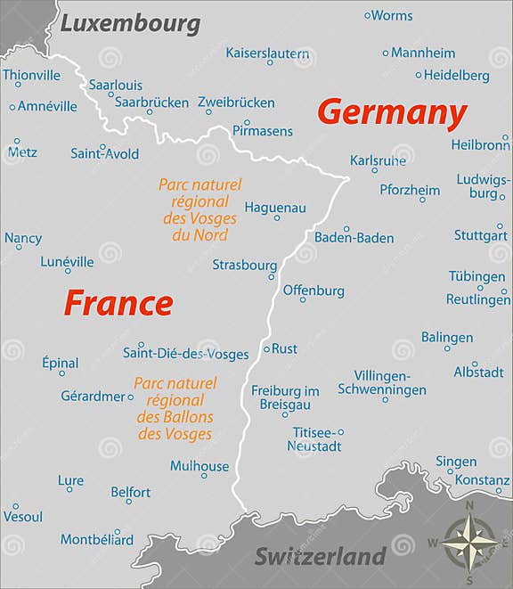 France and Germany Border stock vector. Illustration of belgium - 177098661