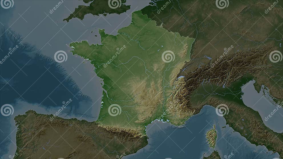 France highlighted. Pale stock illustration. Illustration of contour ...