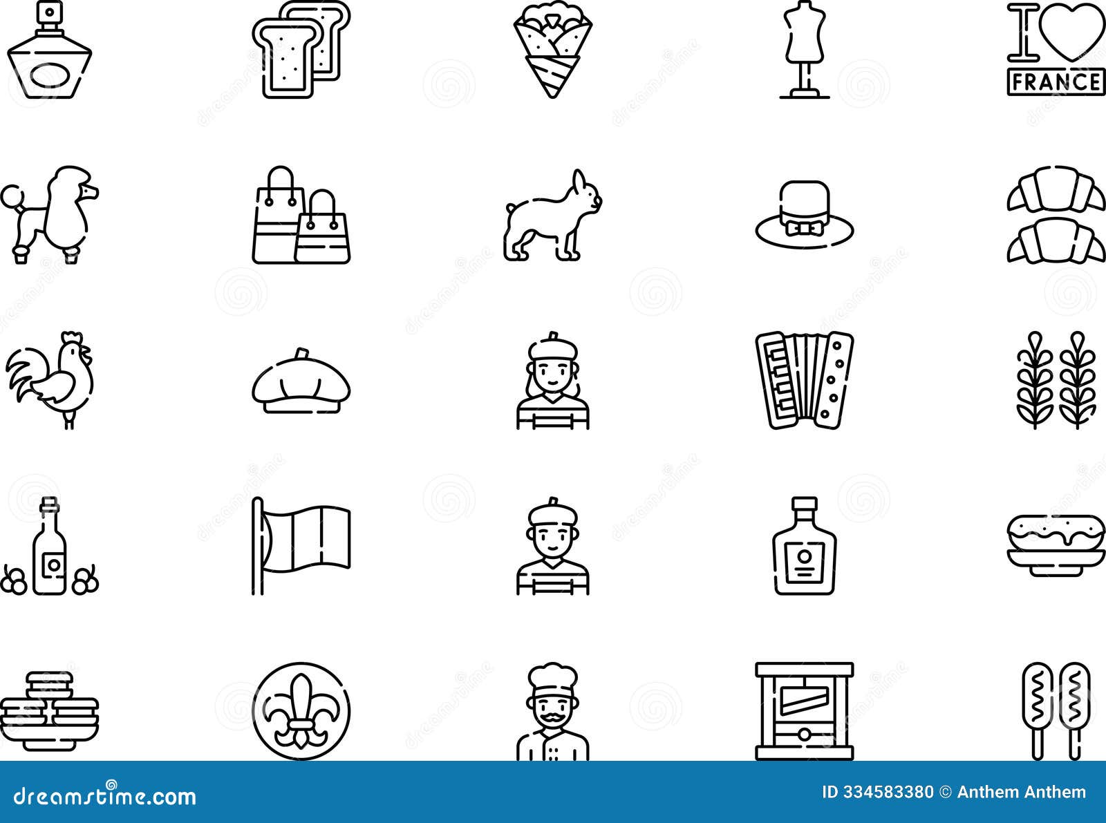 France Icons Collection is a Vector Illustration with Editable Stroke ...