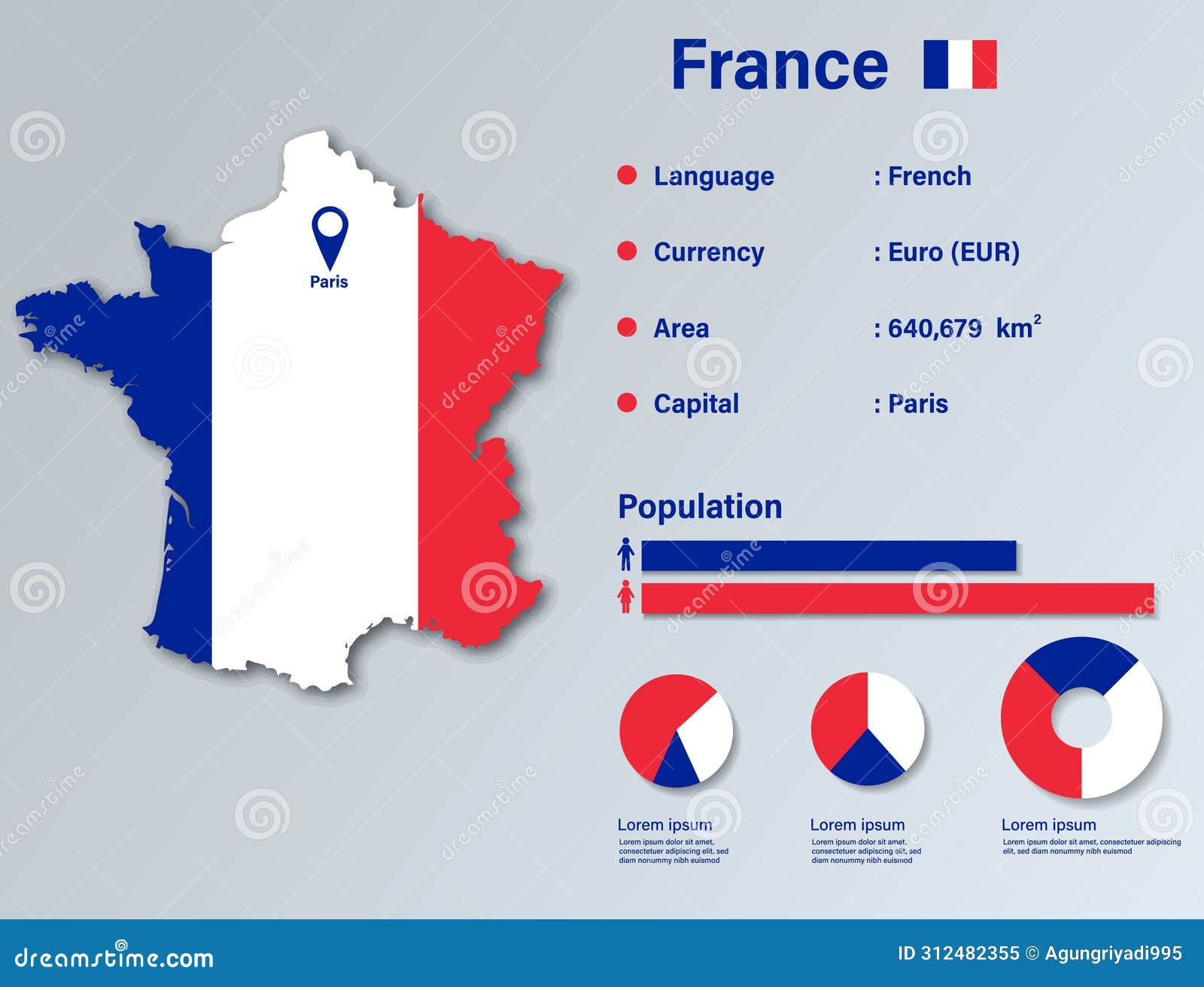 France Infographic stock vector. Illustration of europe - 312482355