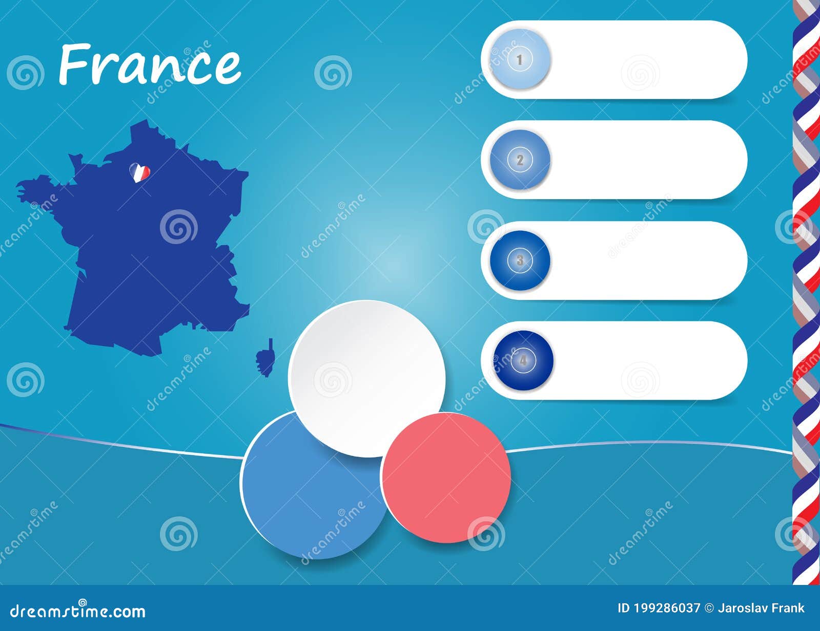 France Infographics Template Vector on the Blue Background Stock Vector ...