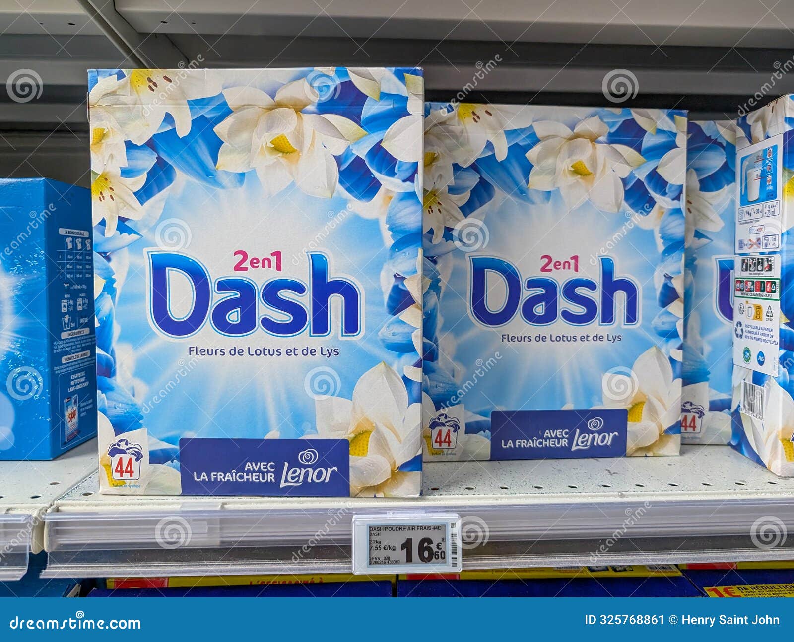 France, 22, June, 2024: Dash Detergent Boxes on Supermarket Shelf ...