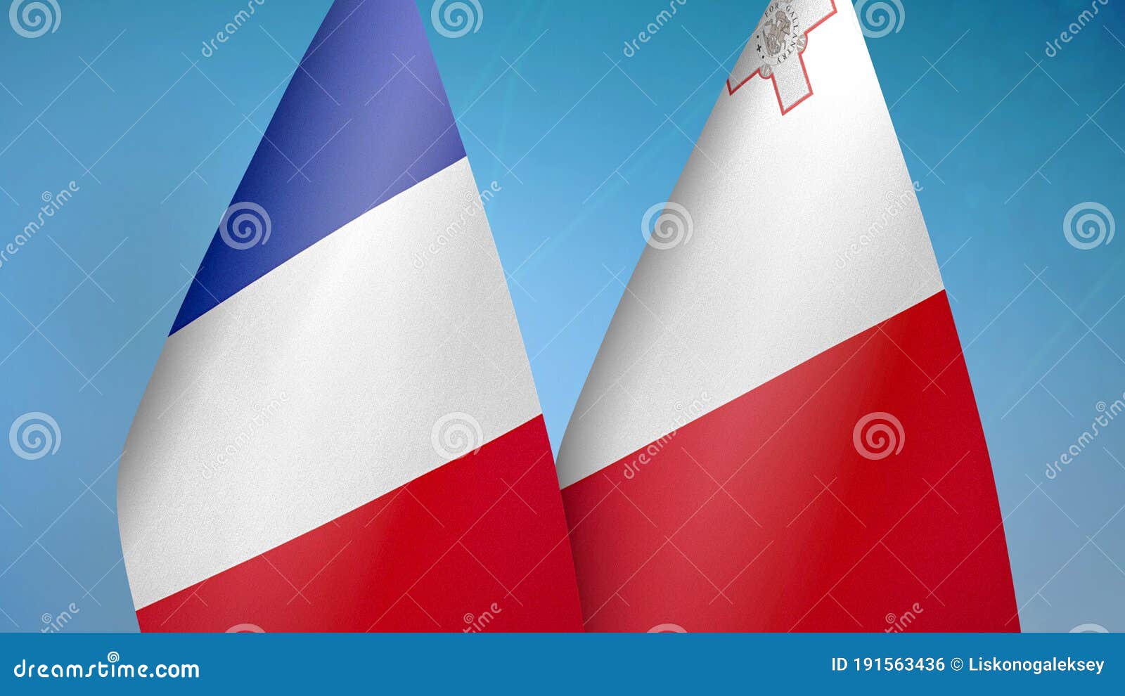 France and Malta two flags stock illustration. Illustration of double ...