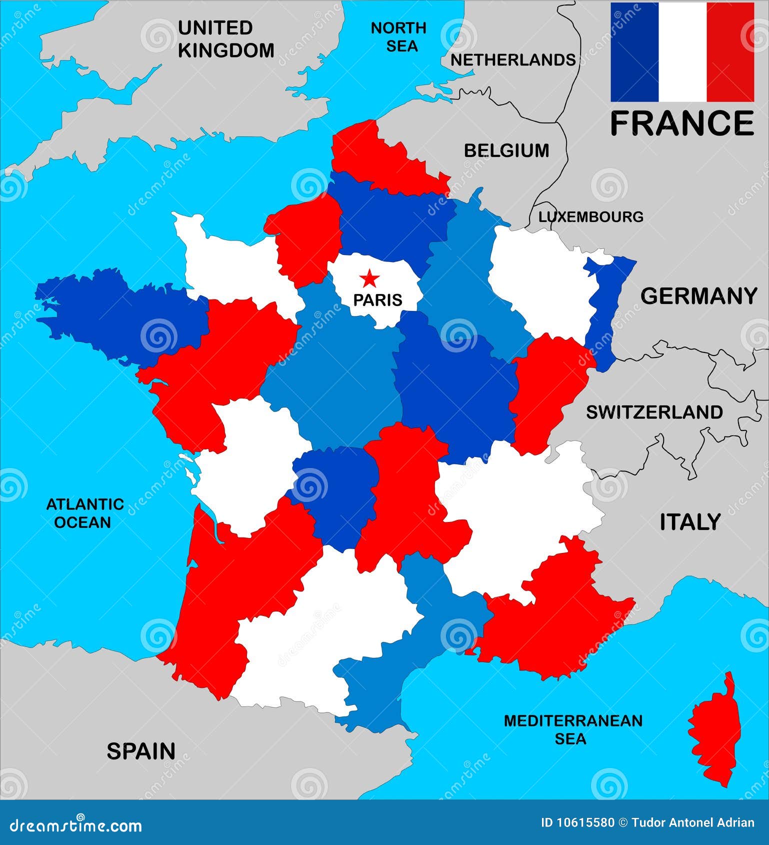 France Map Stock Photo - Image: 10615580