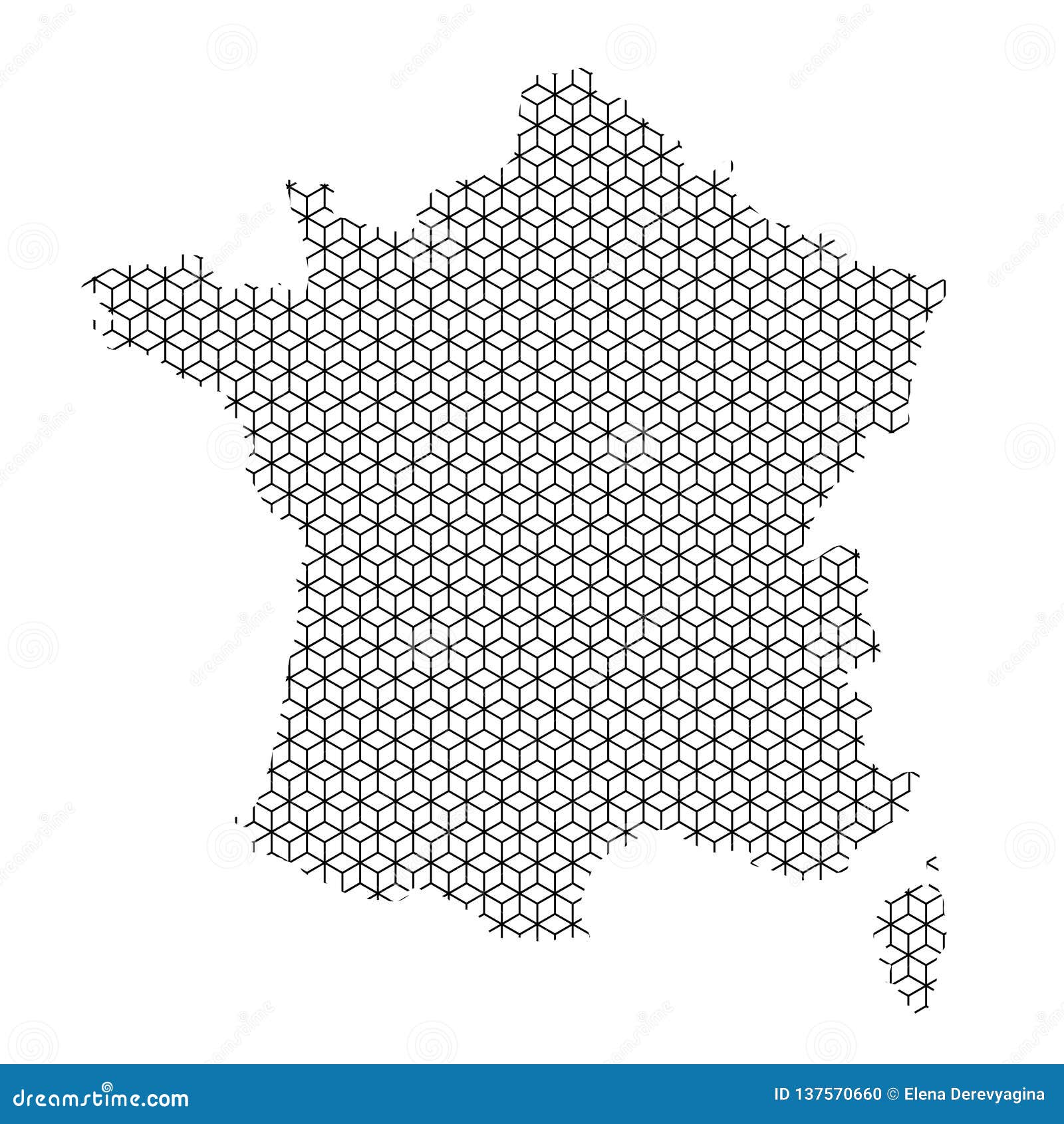 France Map Abstract Schematic from Black Lines Repeating Pattern ...