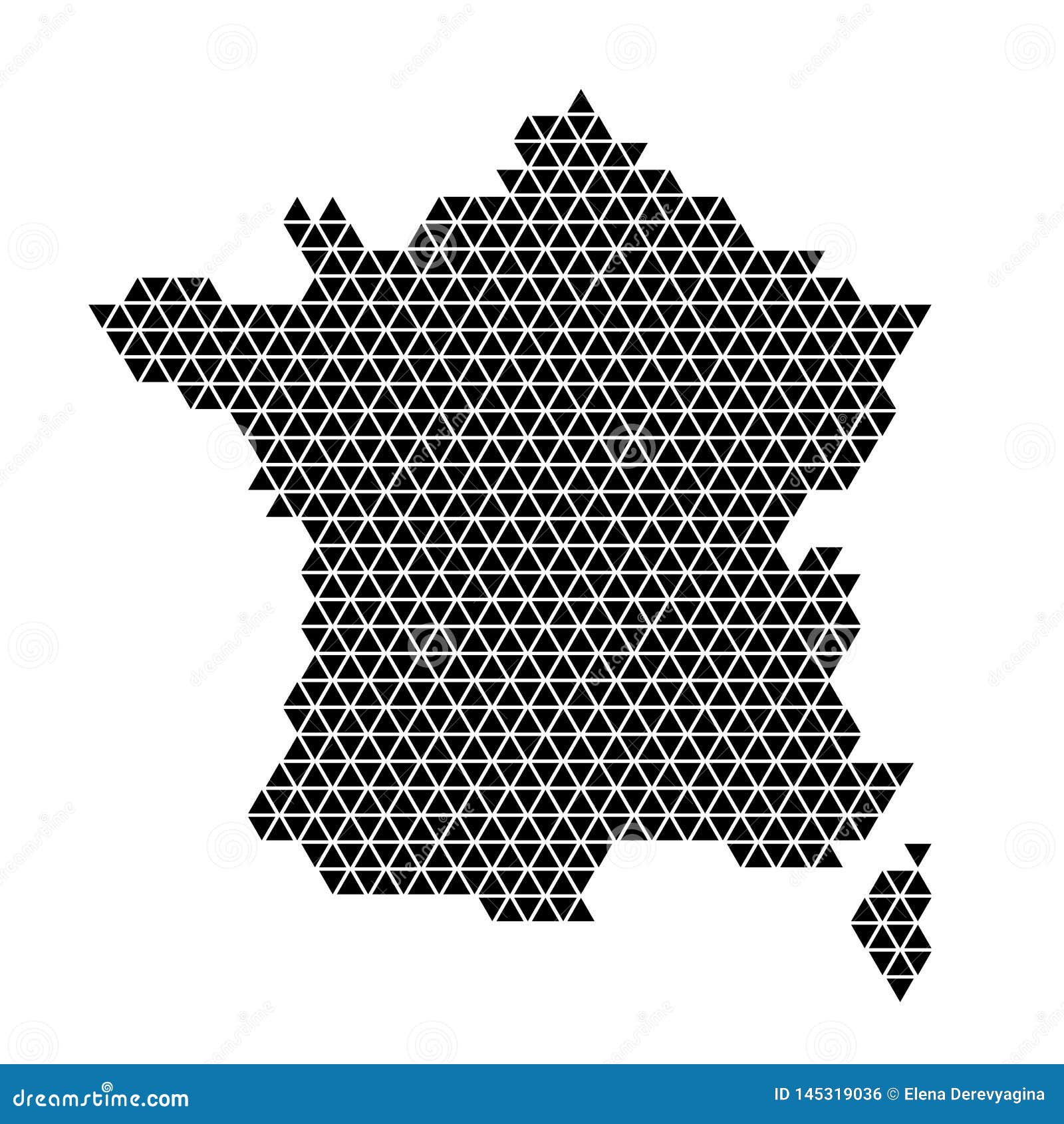 France Map Abstract Schematic from Black Triangles Repeating Pattern ...