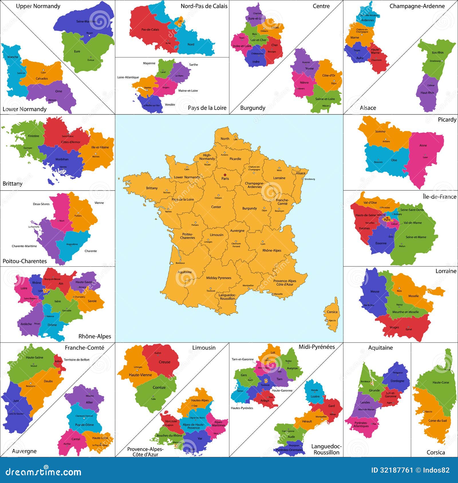 France map stock vector. Illustration of boundaries, administrative ...