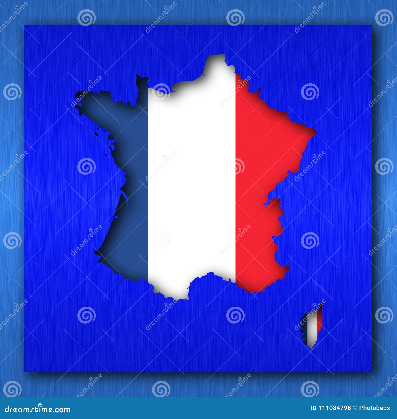 France Map in Blue Background Stock Illustration - Illustration of ...
