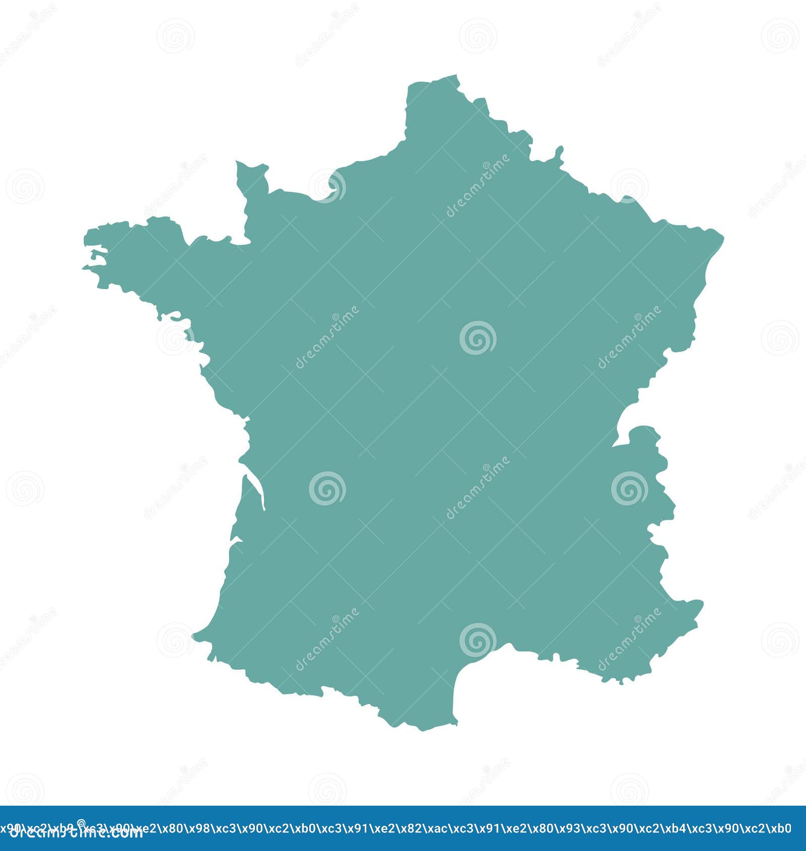 France Map Contour Curve Vector Illustration Isolated on White Stock ...