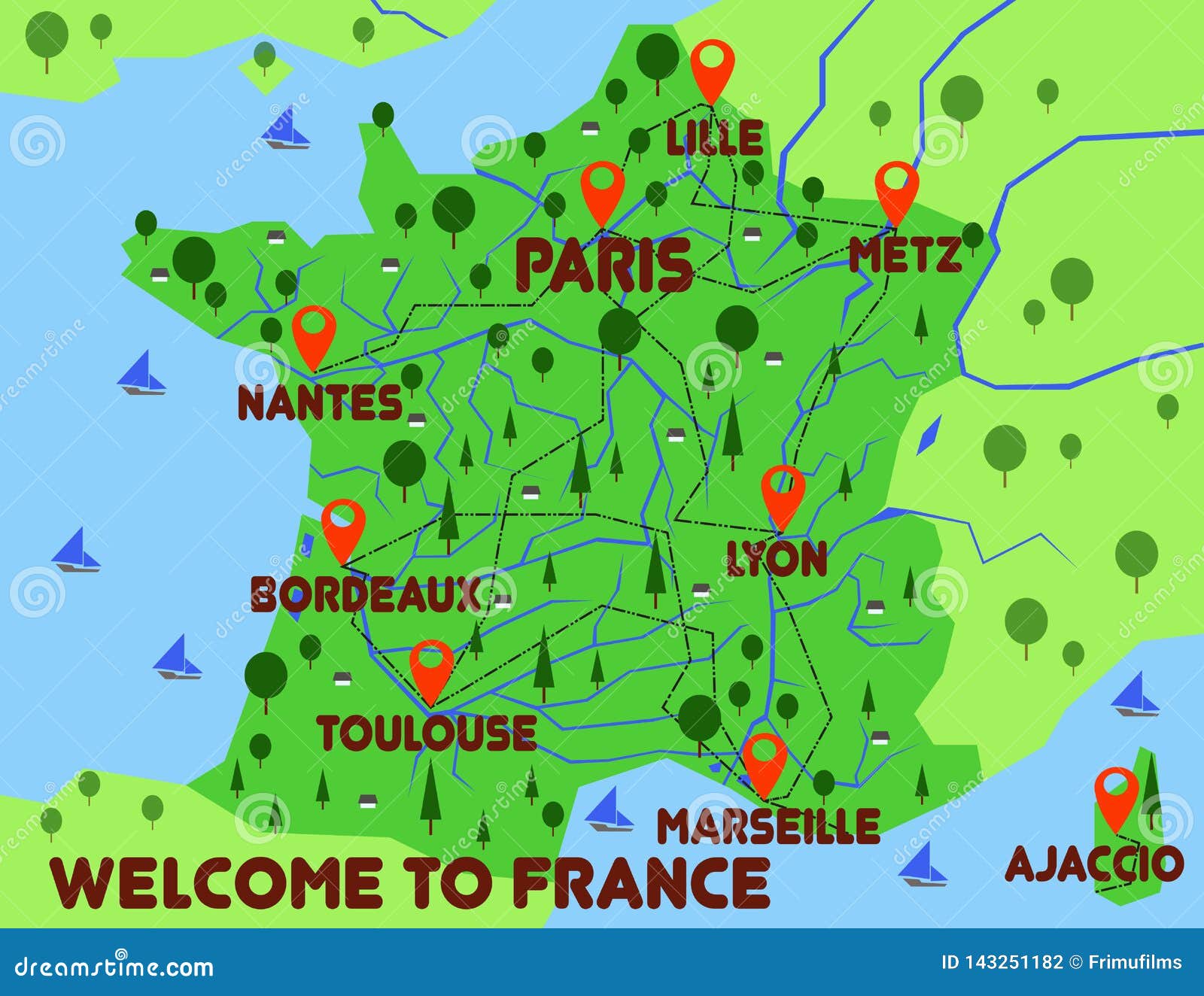 France Map Country Infographics Stock Illustration - Illustration of ...