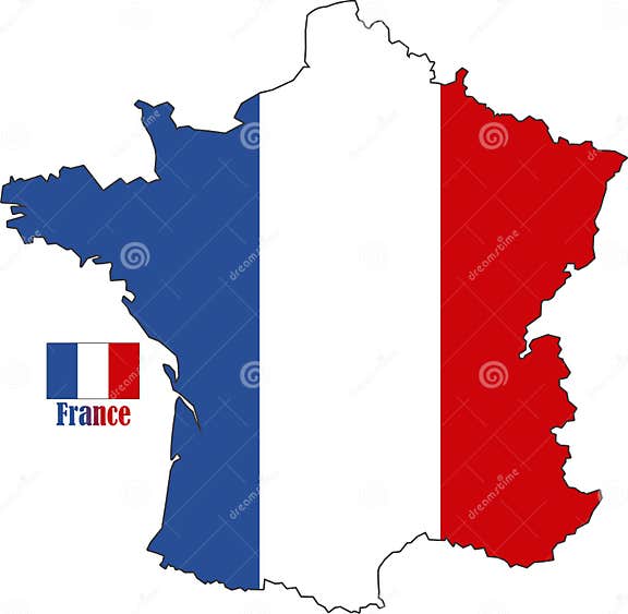 France Map and Flag Illustration Vector Stock Vector - Illustration of ...