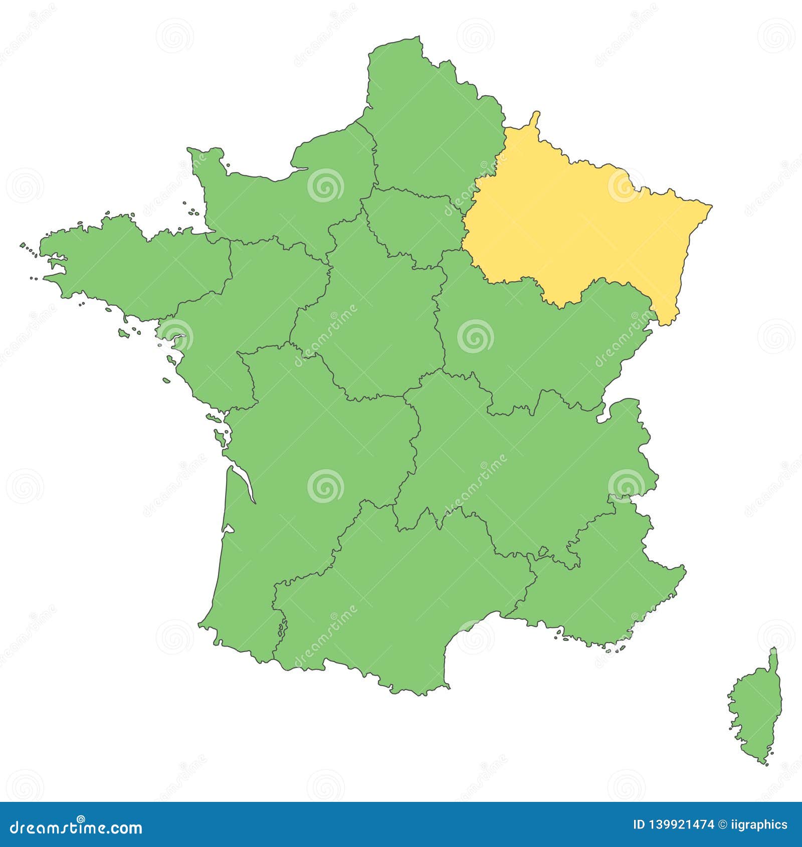 France - Map of France - High Detailed Stock Illustration ...