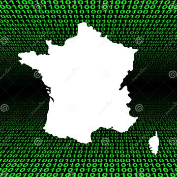 France Map Over Binary Code Stock Illustration - Illustration of ...