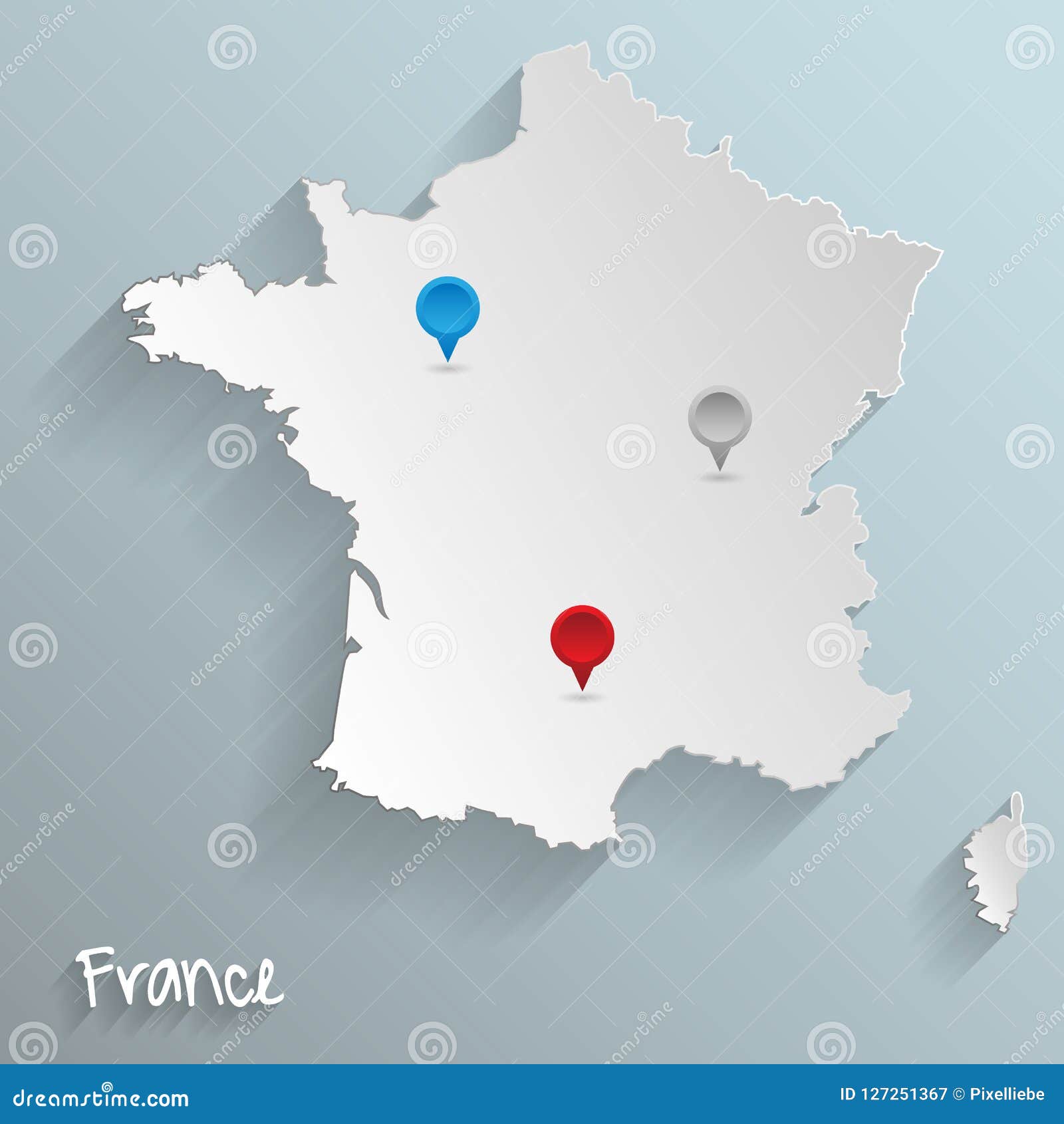 France Map Paper Vector Design 3d Stock Illustration - Illustration of ...