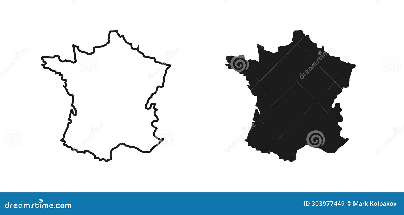 France Map Silhouette Linear and Black Illustration. Vector Stock ...