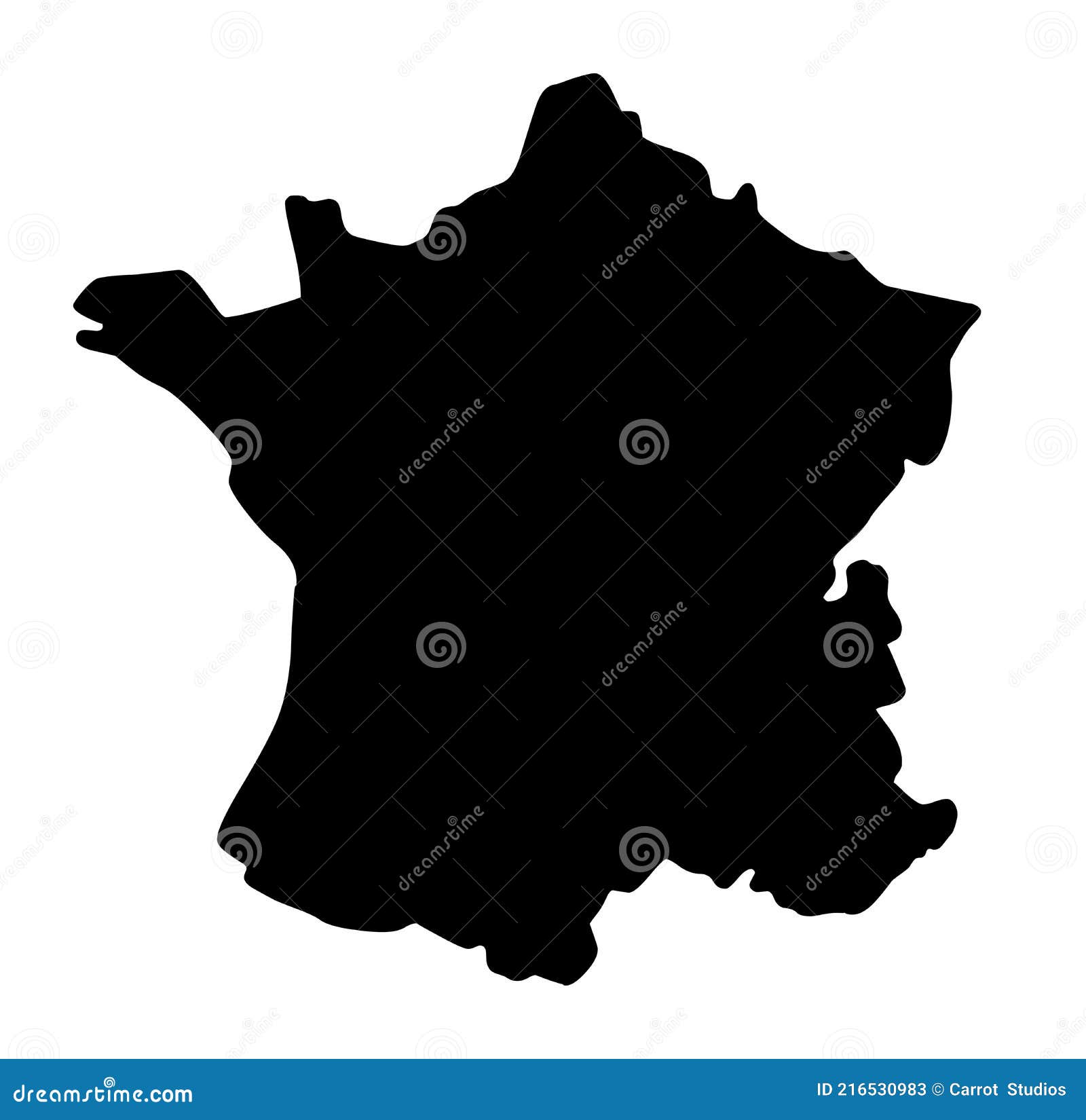France Map Silhouette Vector Isolated Stock Vector - Illustration of ...