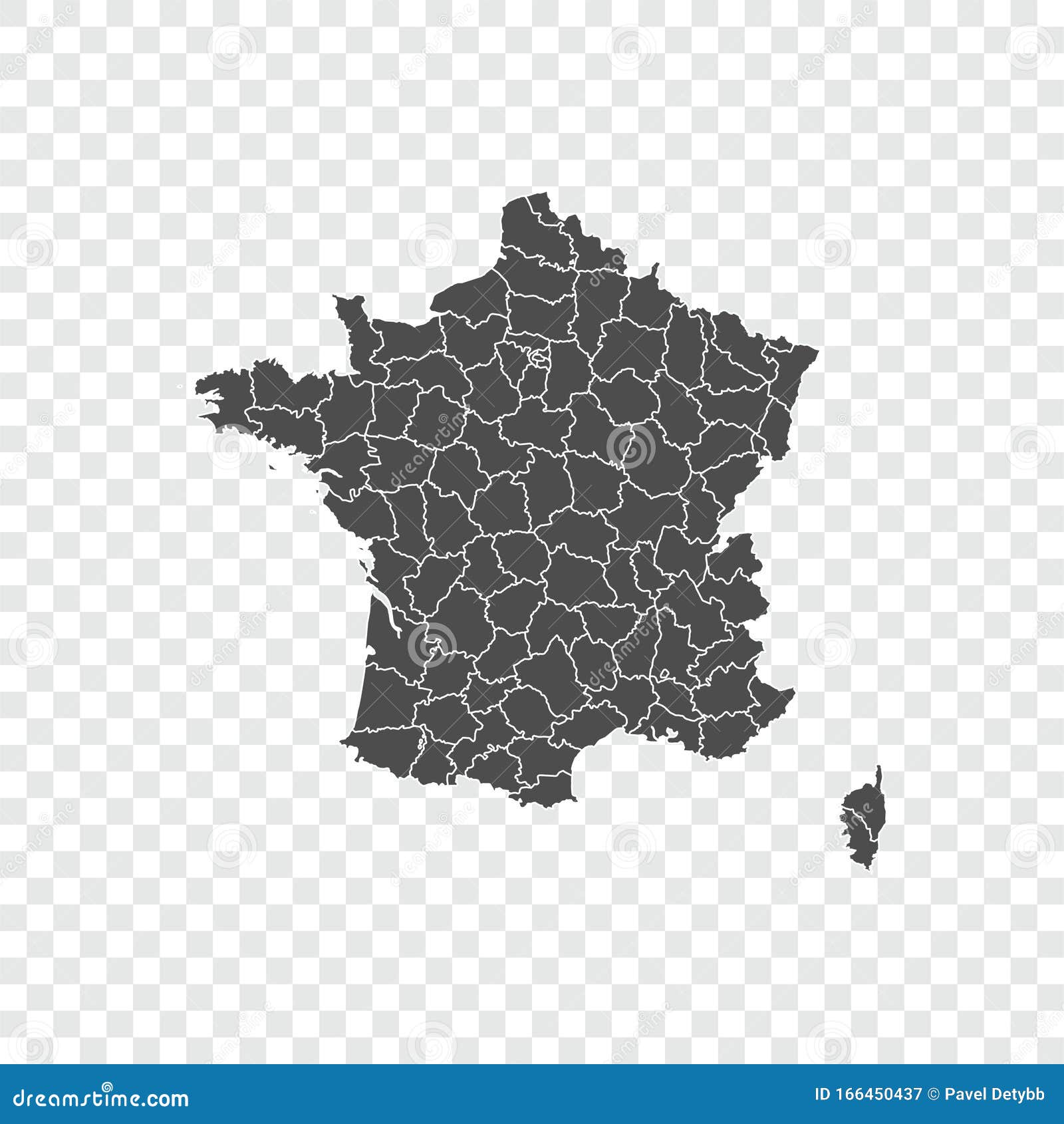France Map on Transparent Background. Vector Illustration Stock ...