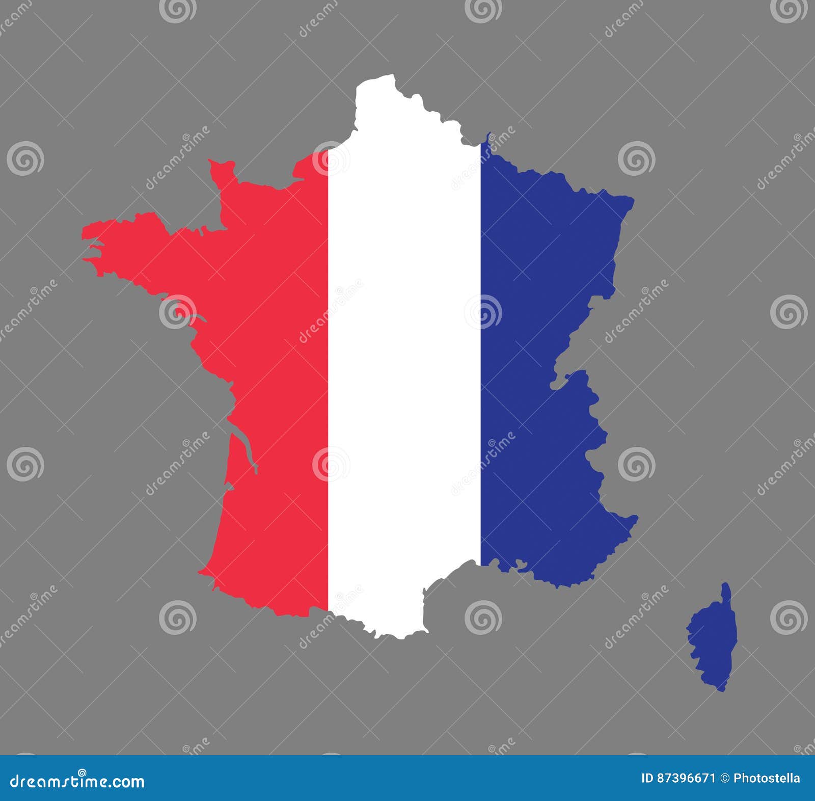 France Map Vector with the French Flag Stock Vector - Illustration of ...