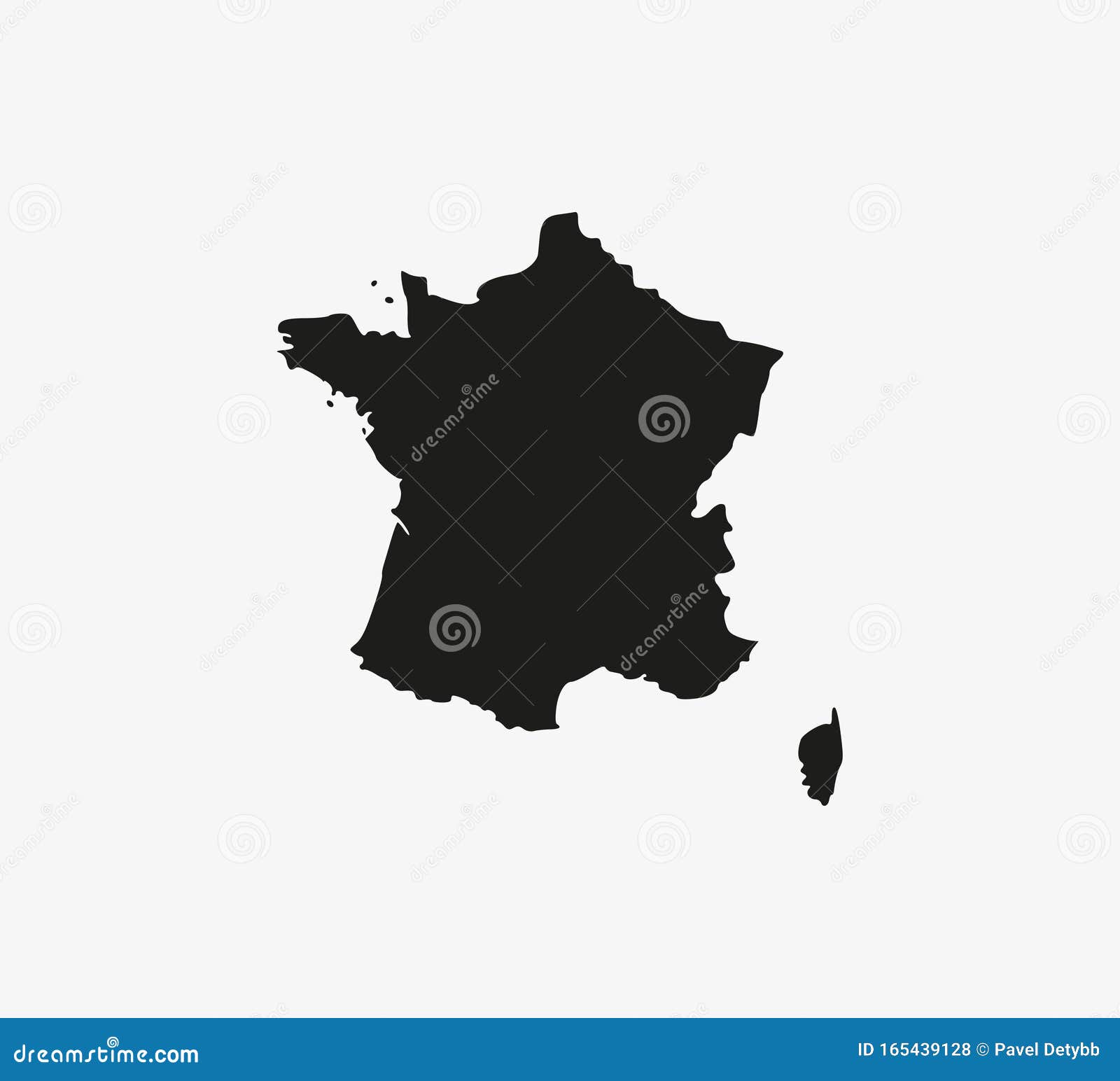 France Map on White Background. Vector Illustration Stock Illustration ...
