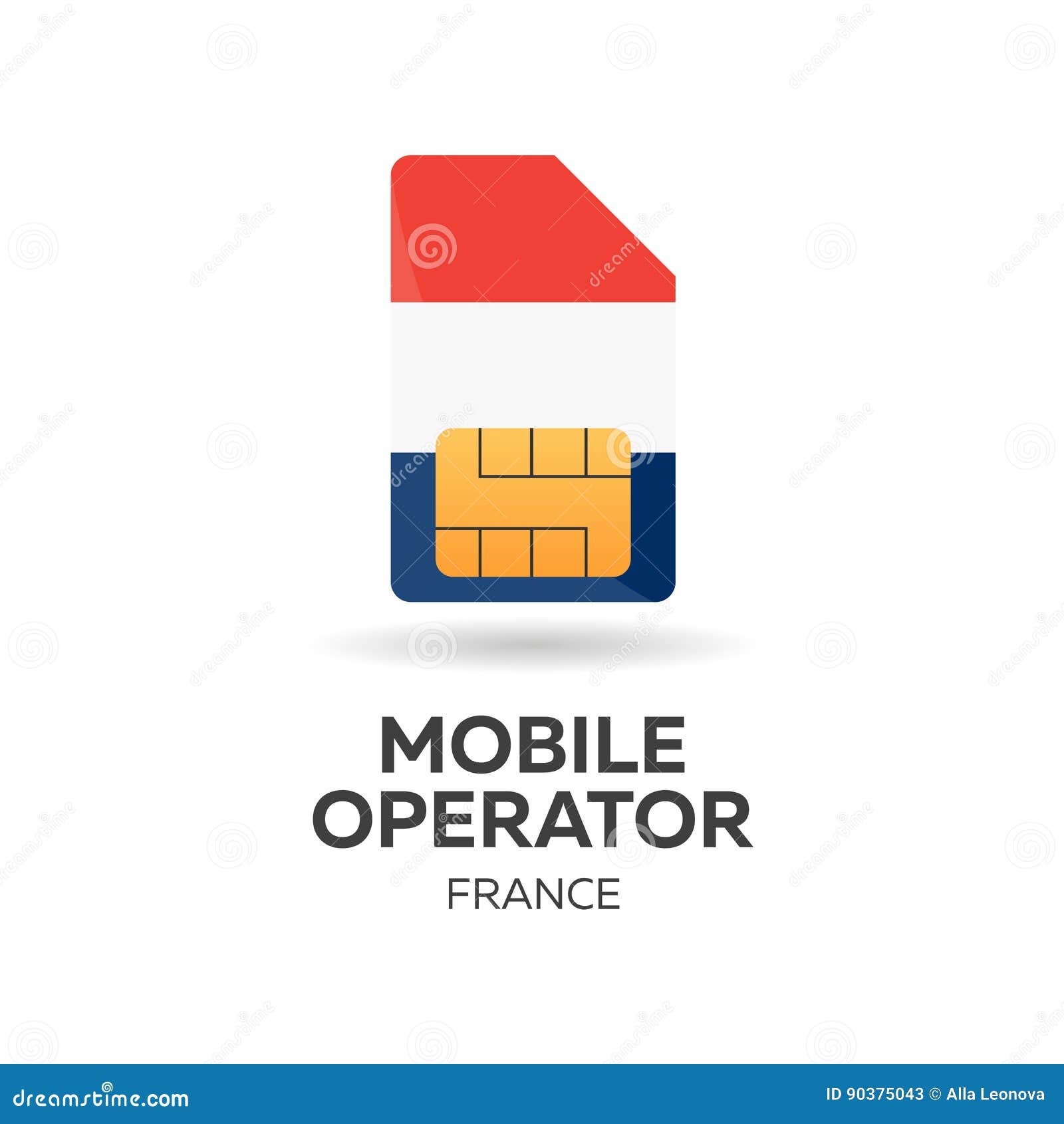 France Mobile Operator. SIM Card with Flag. Vector Illustration. Stock ...