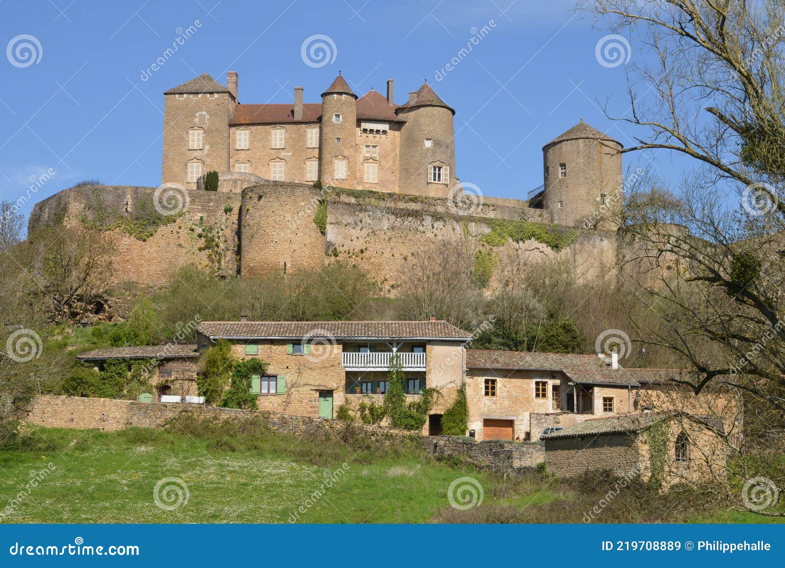 France, Picturesque Castle of Berze Le Chatel in Bourgogne Editorial ...
