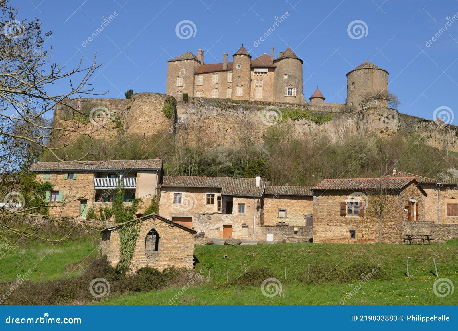 France, Picturesque Castle of Berze Le Chatel in Bourgogne Editorial ...
