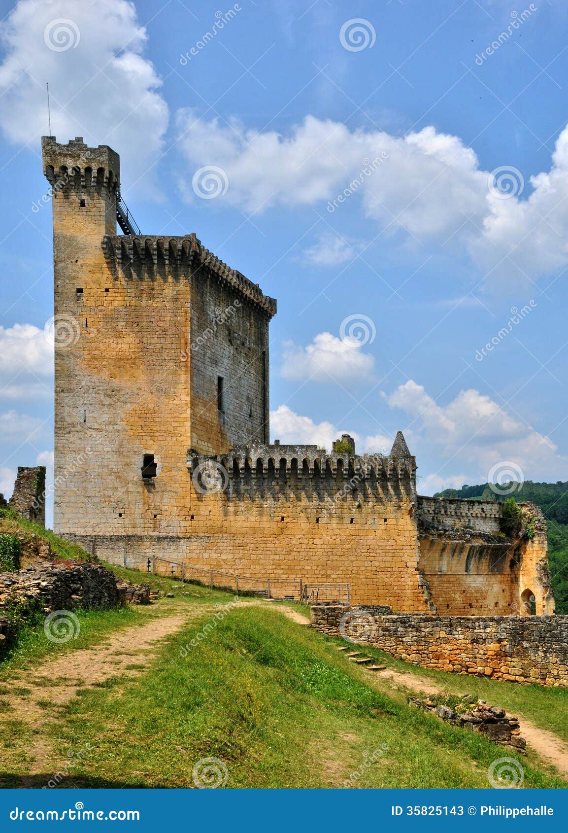 France, Picturesque Castle of Commarque in Dordogne Stock Image - Image ...