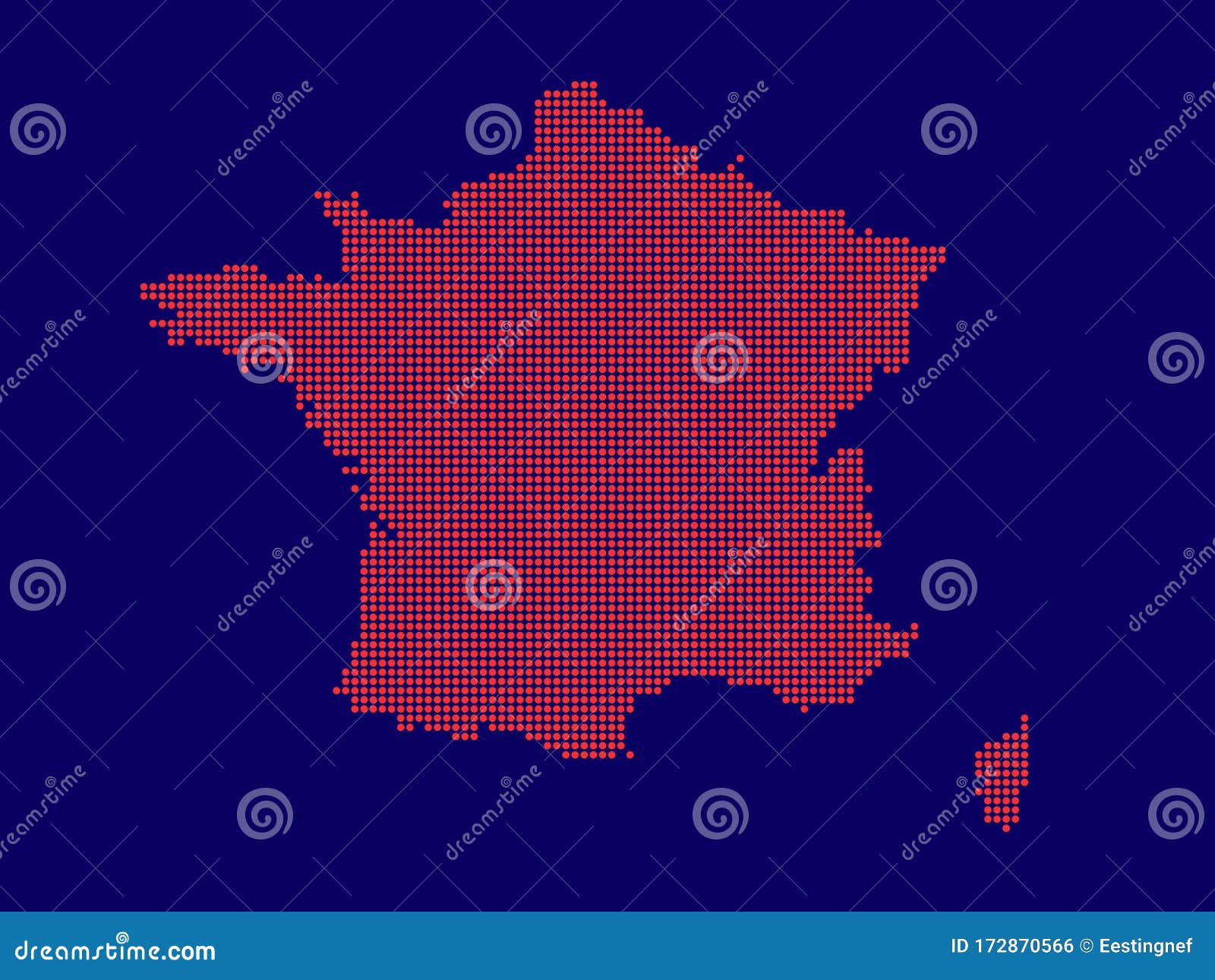 France Pixel Map. Vector Illustration Stock Vector - Illustration of ...