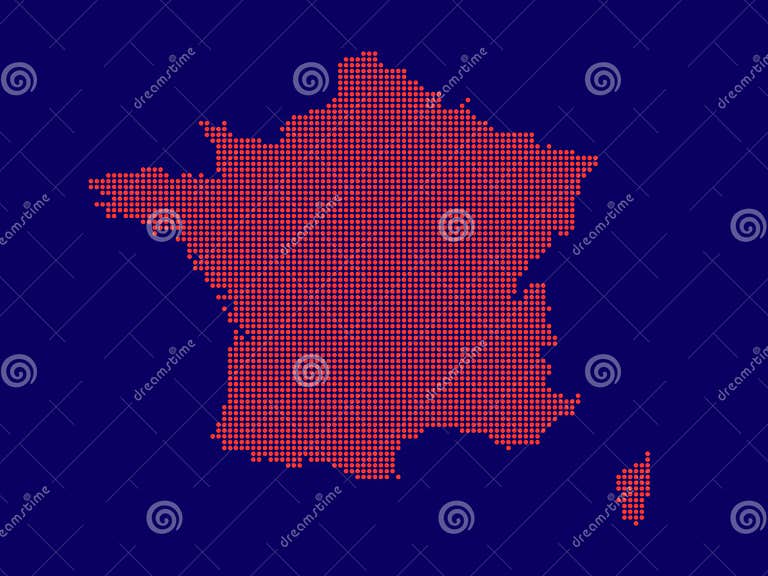 France Pixel Map. Vector Illustration Stock Vector - Illustration of ...