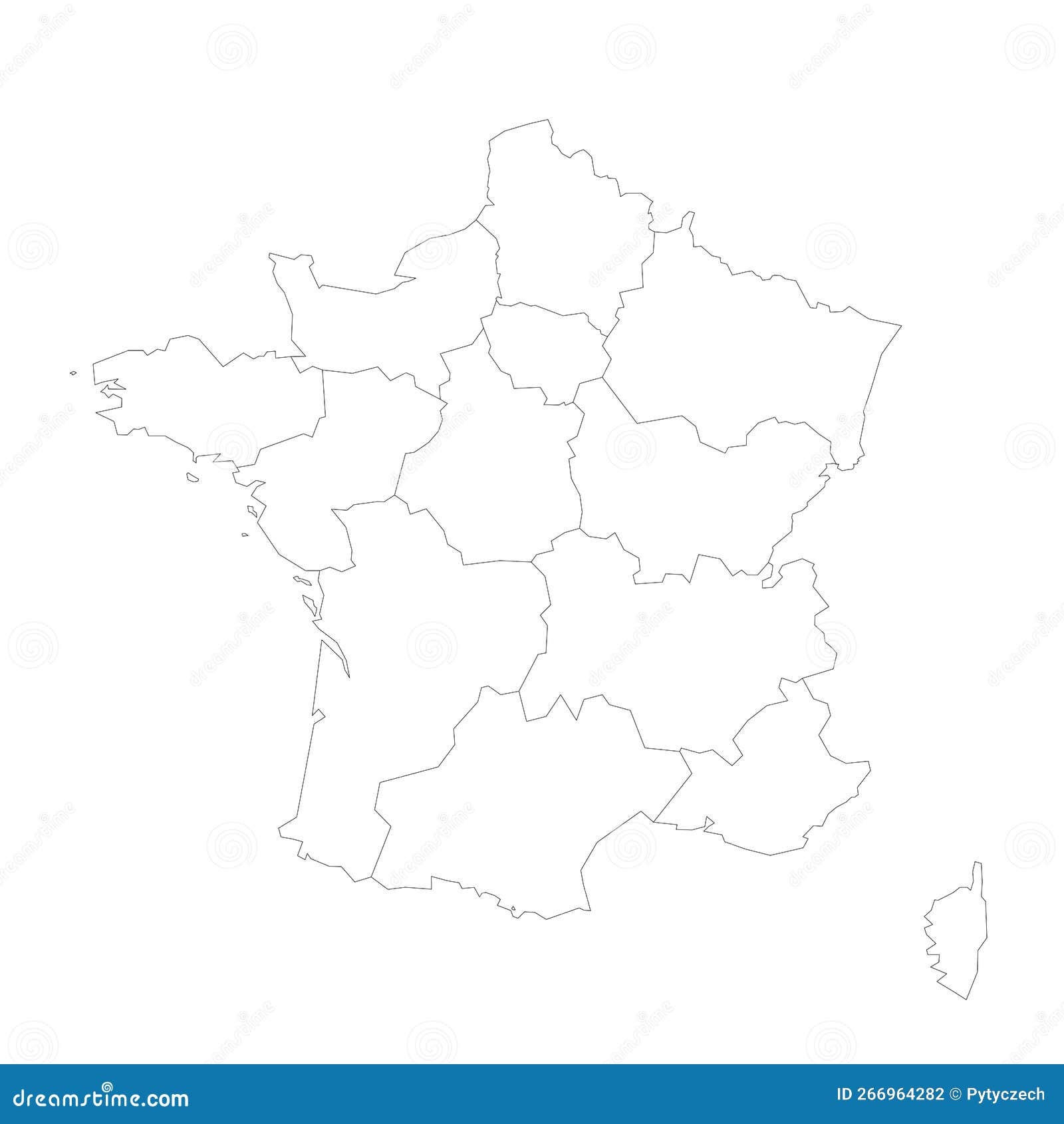 France Political Map of Administrative Divisions Stock Illustration ...