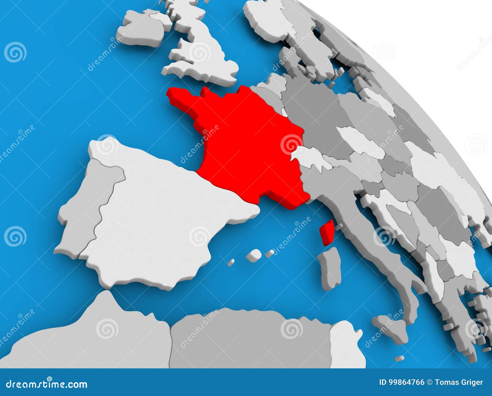 France in red on map stock illustration. Illustration of world - 99864766