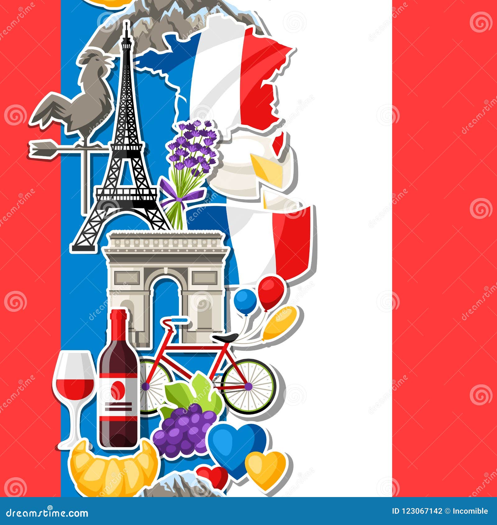 France seamless pattern. stock vector. Illustration of architecture ...