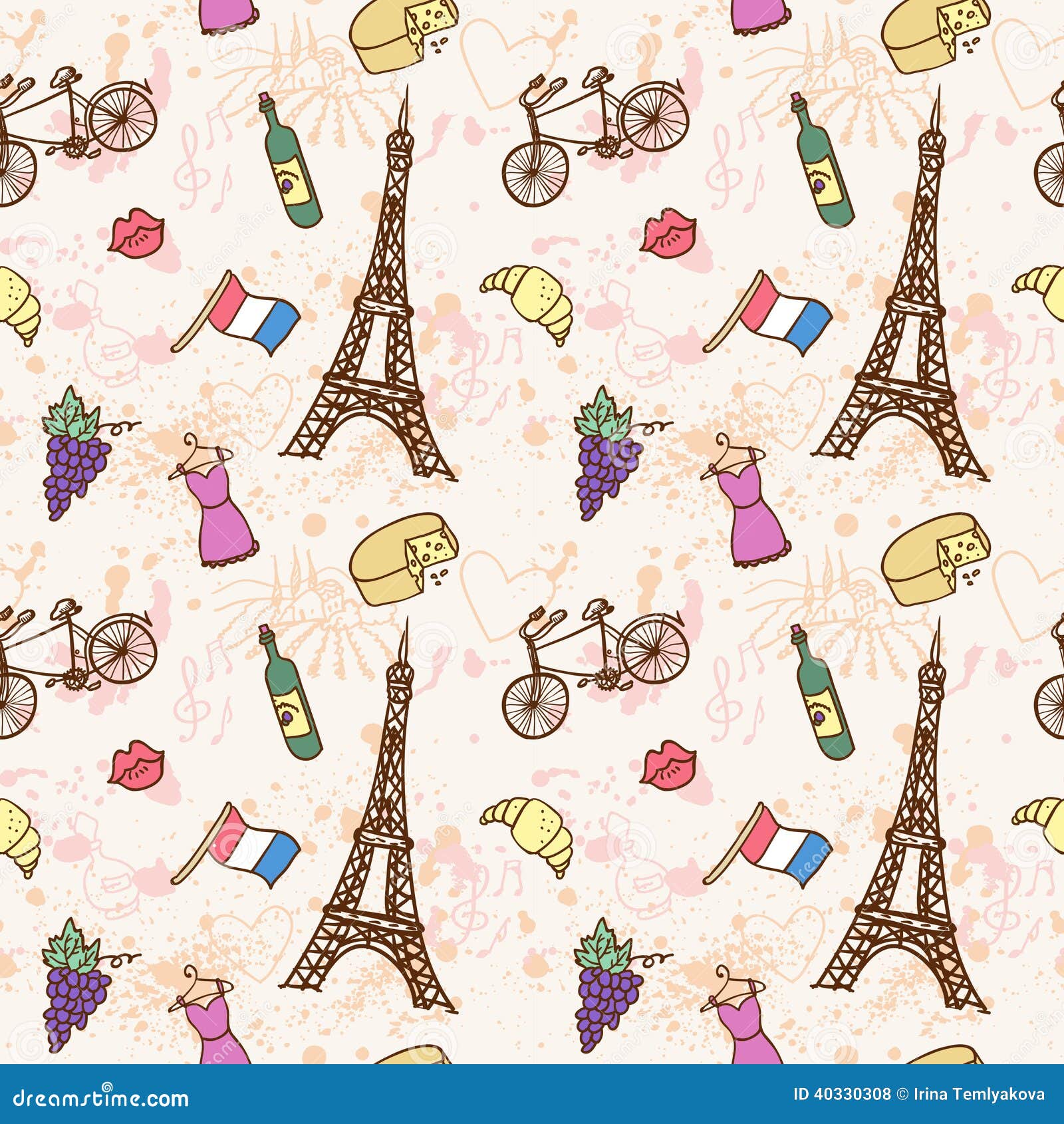 France Seamless Pattern Stock Vector - Image: 40330308