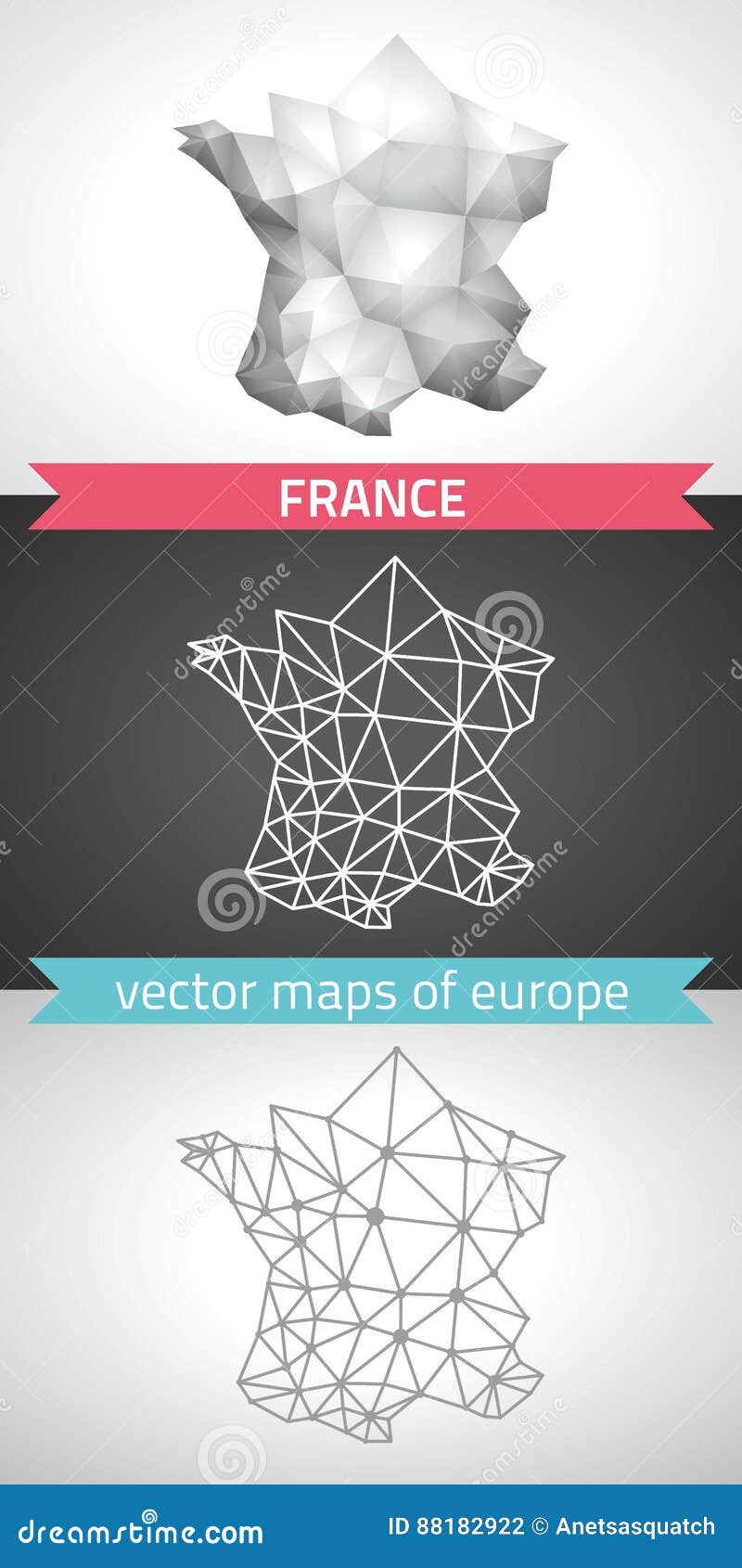 France Maps With Markers Vector Illustration | CartoonDealer.com #32746126