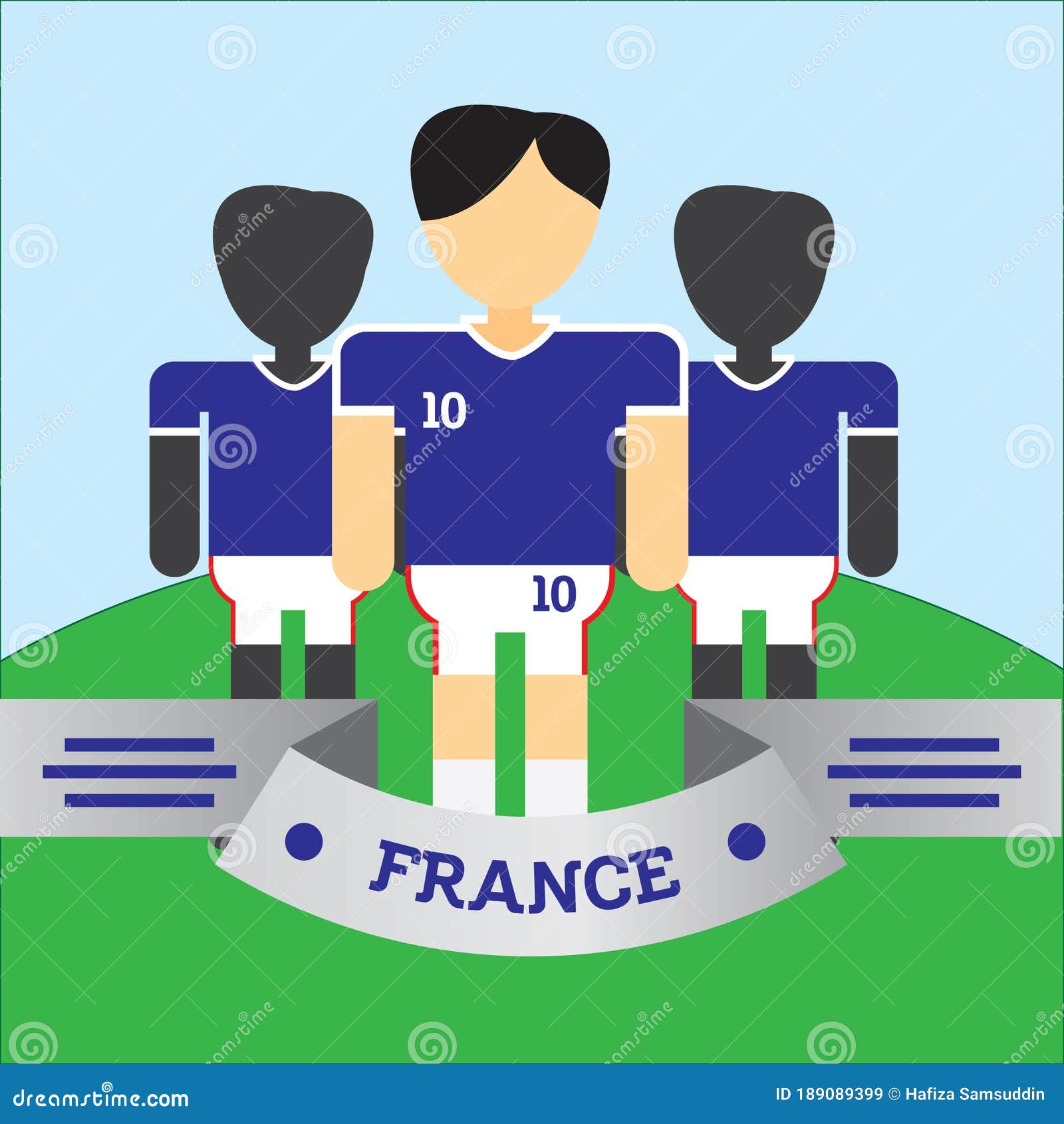 France Soccer Players. Vector Illustration Decorative Design Stock ...