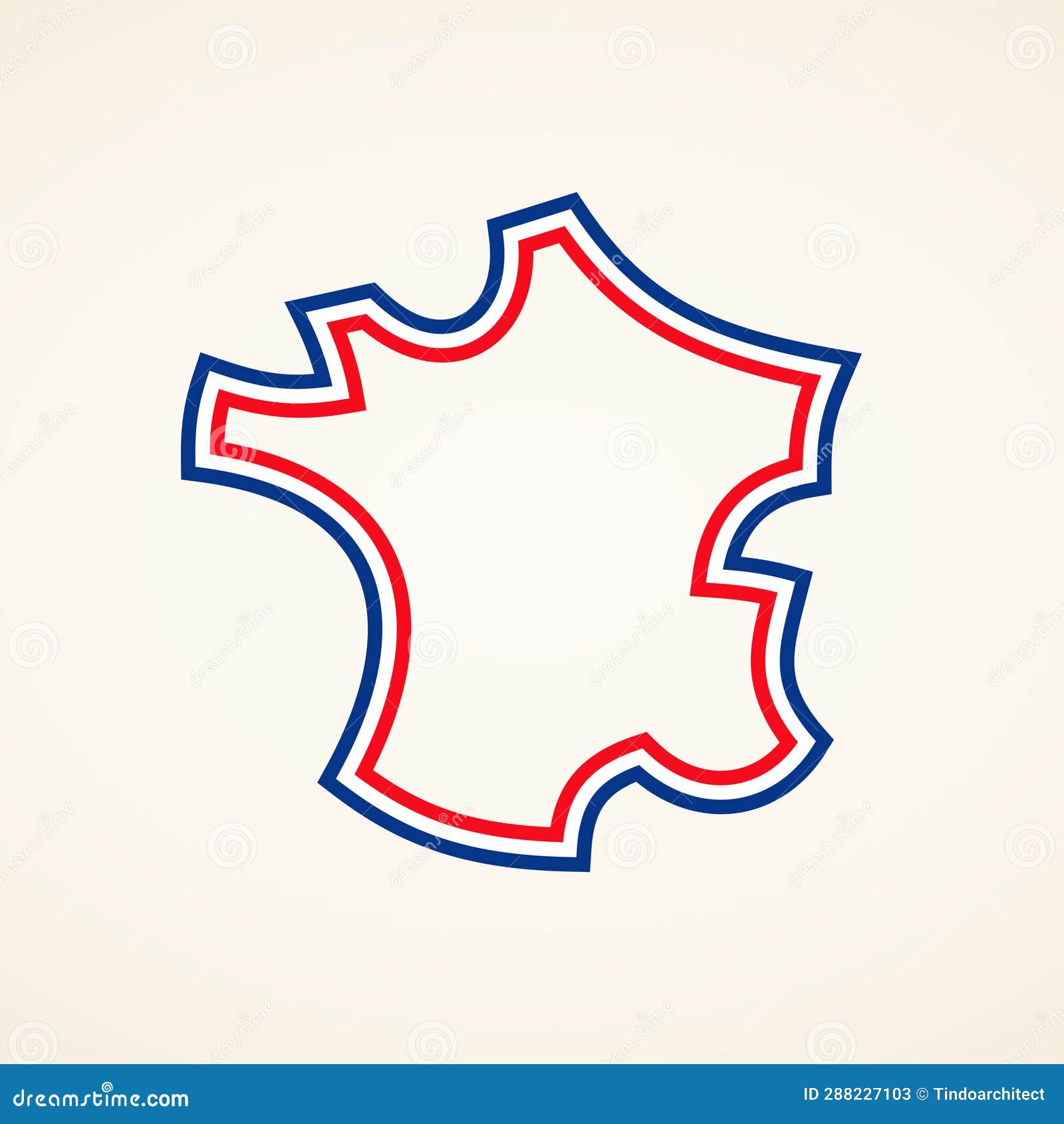 France - Stylized Outline Map in Colors of the Flag Stock Illustration ...