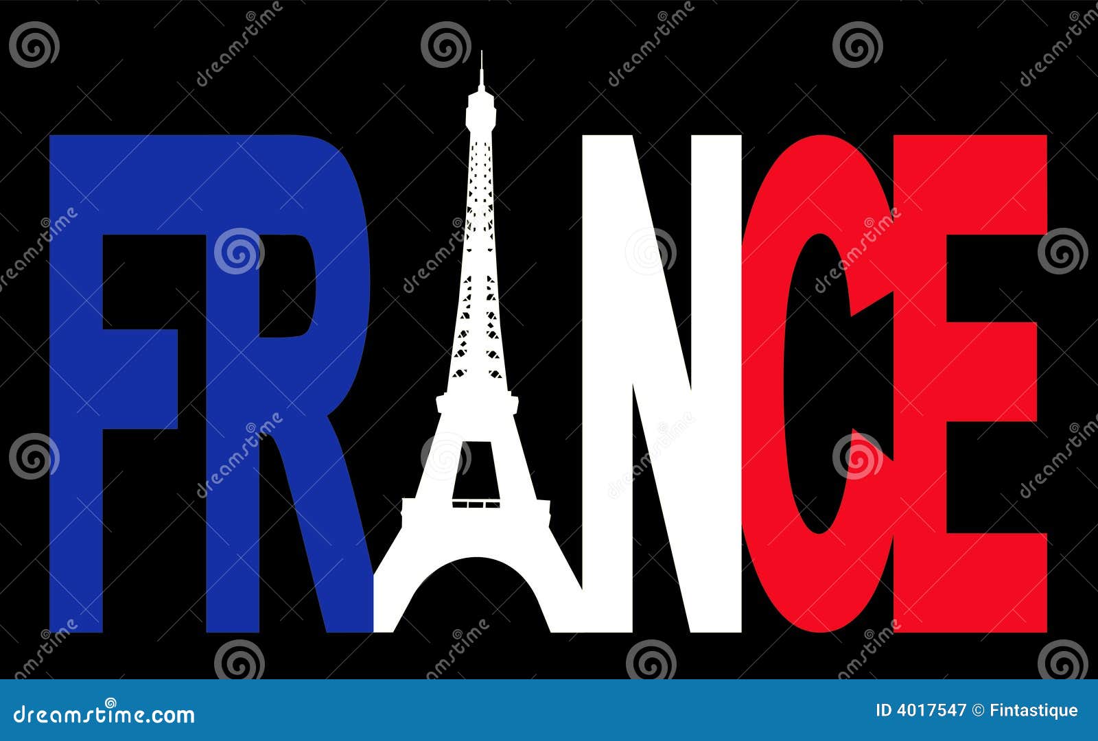 France Text with Eiffel Tower Stock Vector - Illustration of romance ...
