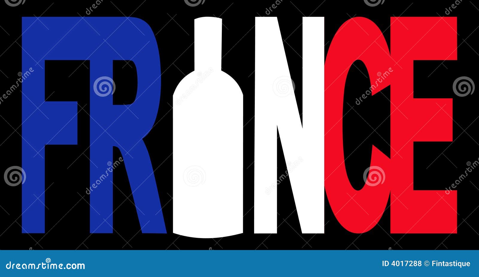 France Text with Wine Bottle Stock Vector - Illustration of booze ...
