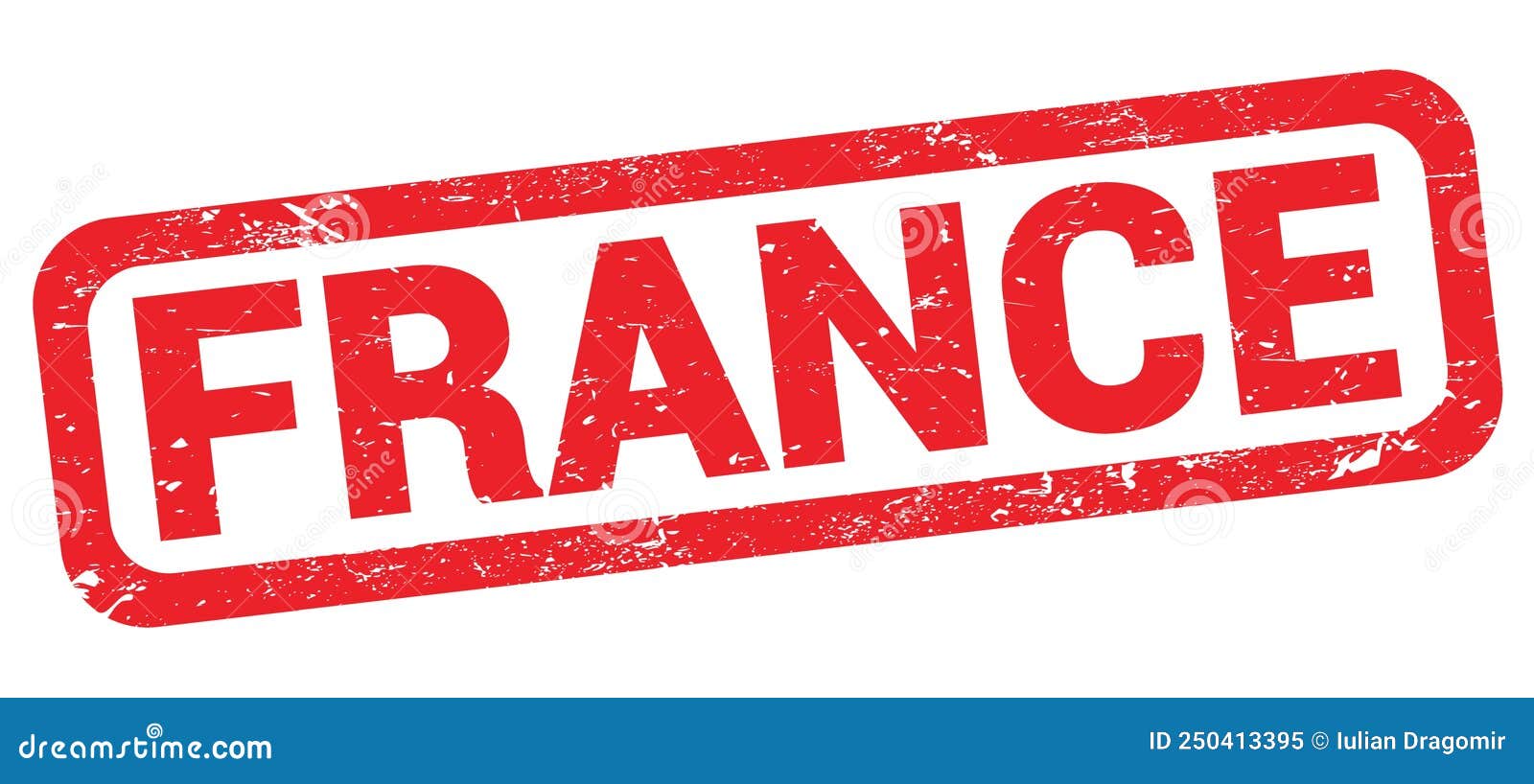FRANCE Text Written on Red Rectangle Stamp Stock Illustration ...